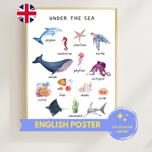 Under the Sea ENGLISH Instant Download Educational Poster Montessori ...