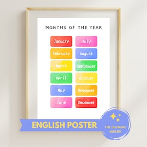 Months Poster Months of the Year Kids Poster Months Colorful - Etsy ...