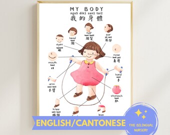 My Body ENGLISH Poster Instant Download Montessori Kids Children ...