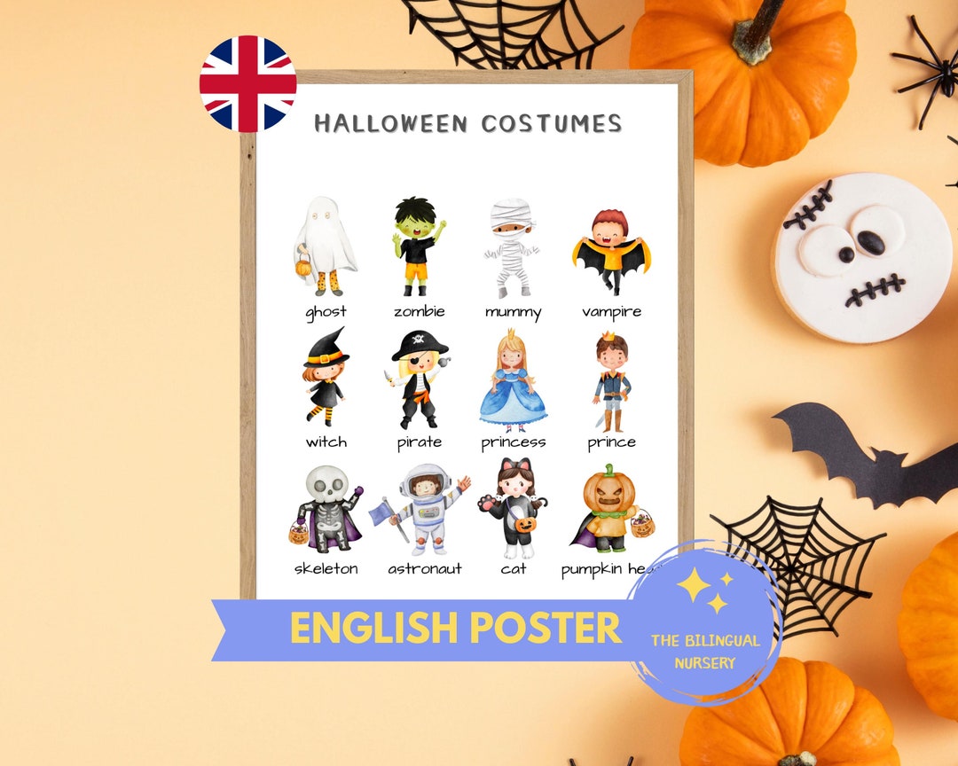 Halloween Poster Costumes Instant Download Educational Poster ...