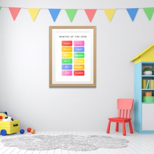 Months Poster Months of the Year Kids Poster Months Colorful ...