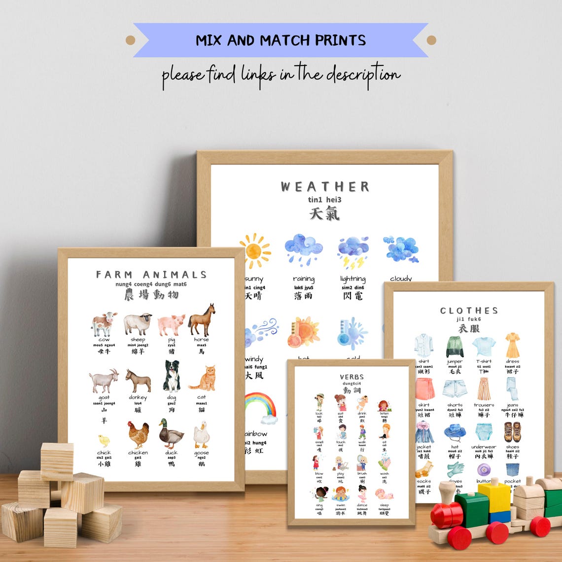 Weather Poster Cantonese English Educational Digital Download Weather ...