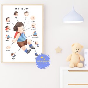 My Body ENGLISH Poster Instant Download Montessori Kids Children ...