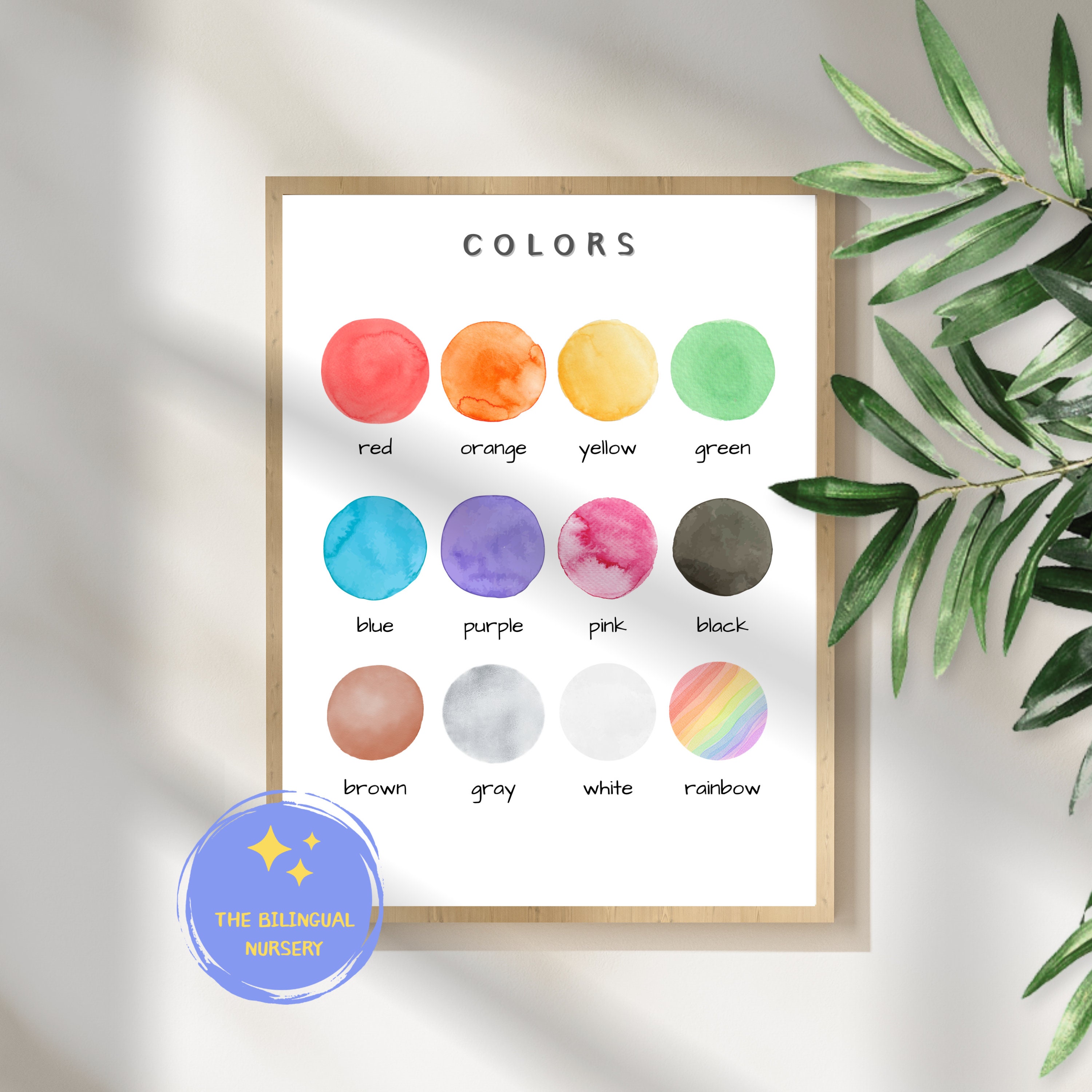 COLORS/COLOURS ENGLISH Instant Download Educational Poster Montessori ...
