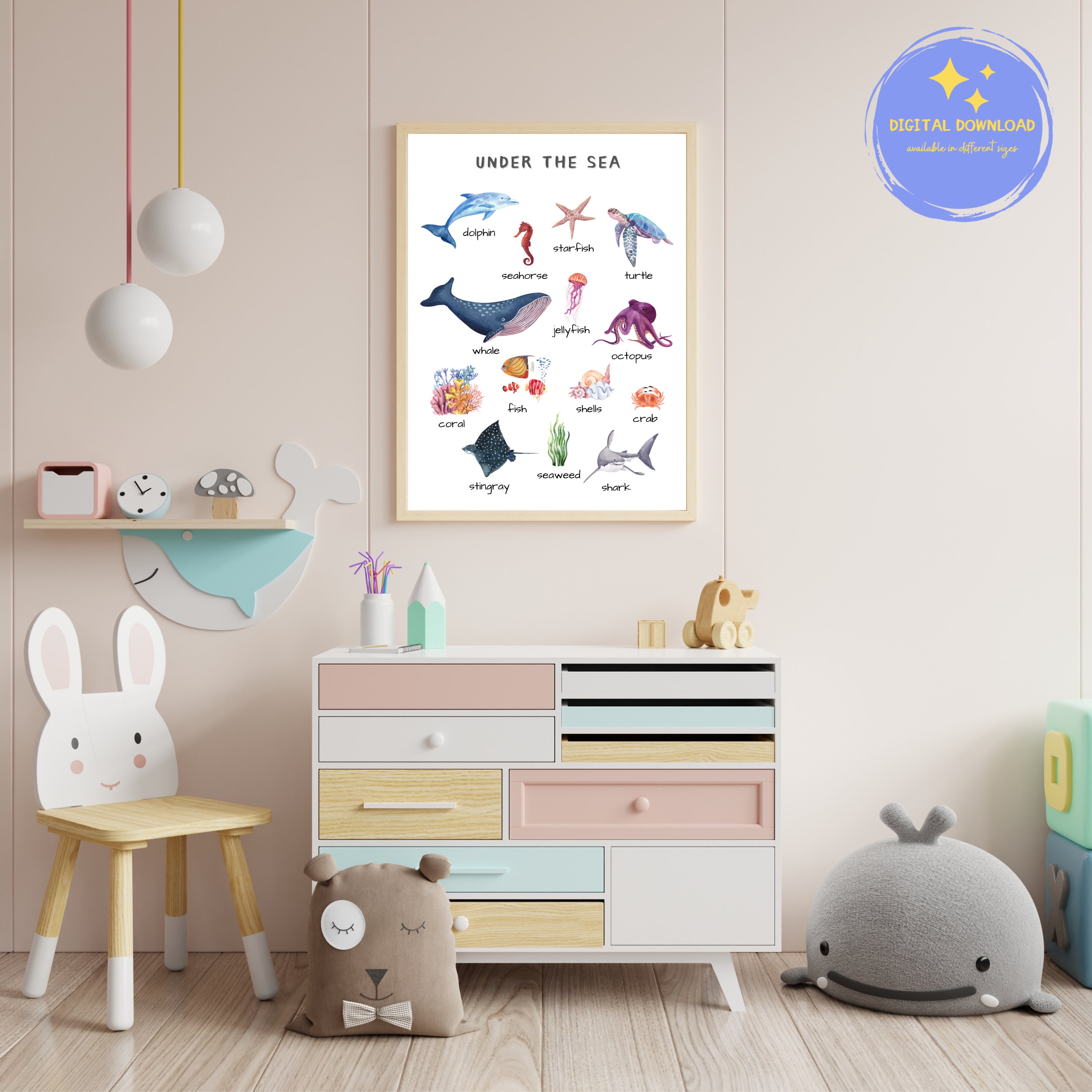 Under the Sea ENGLISH Instant Download Educational Poster Montessori ...