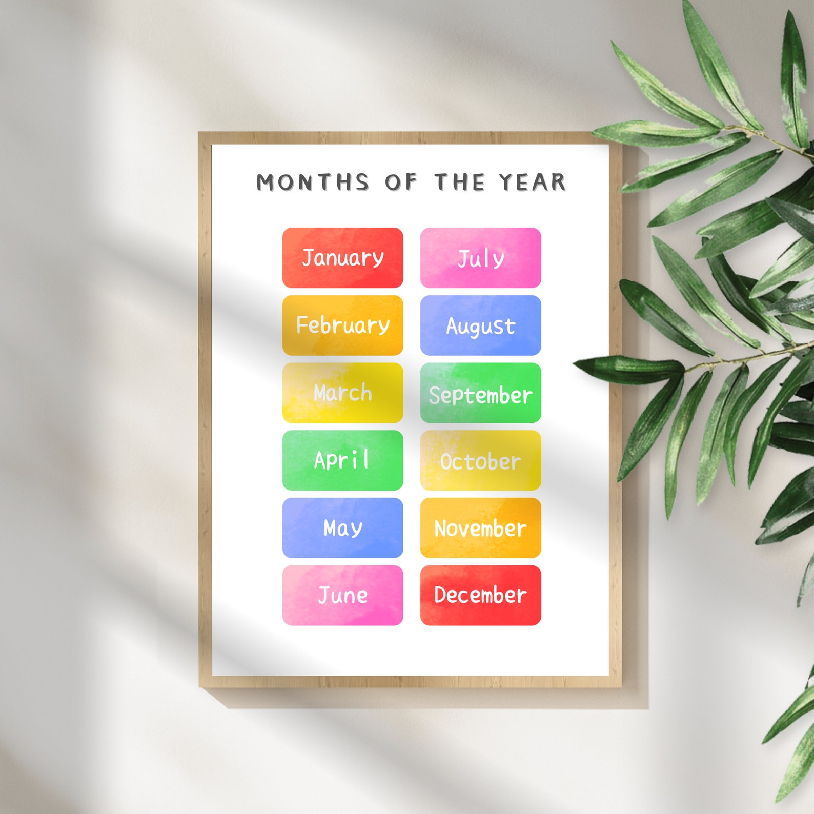 Months Poster Months of the Year Kids Poster Months Colorful - Etsy ...