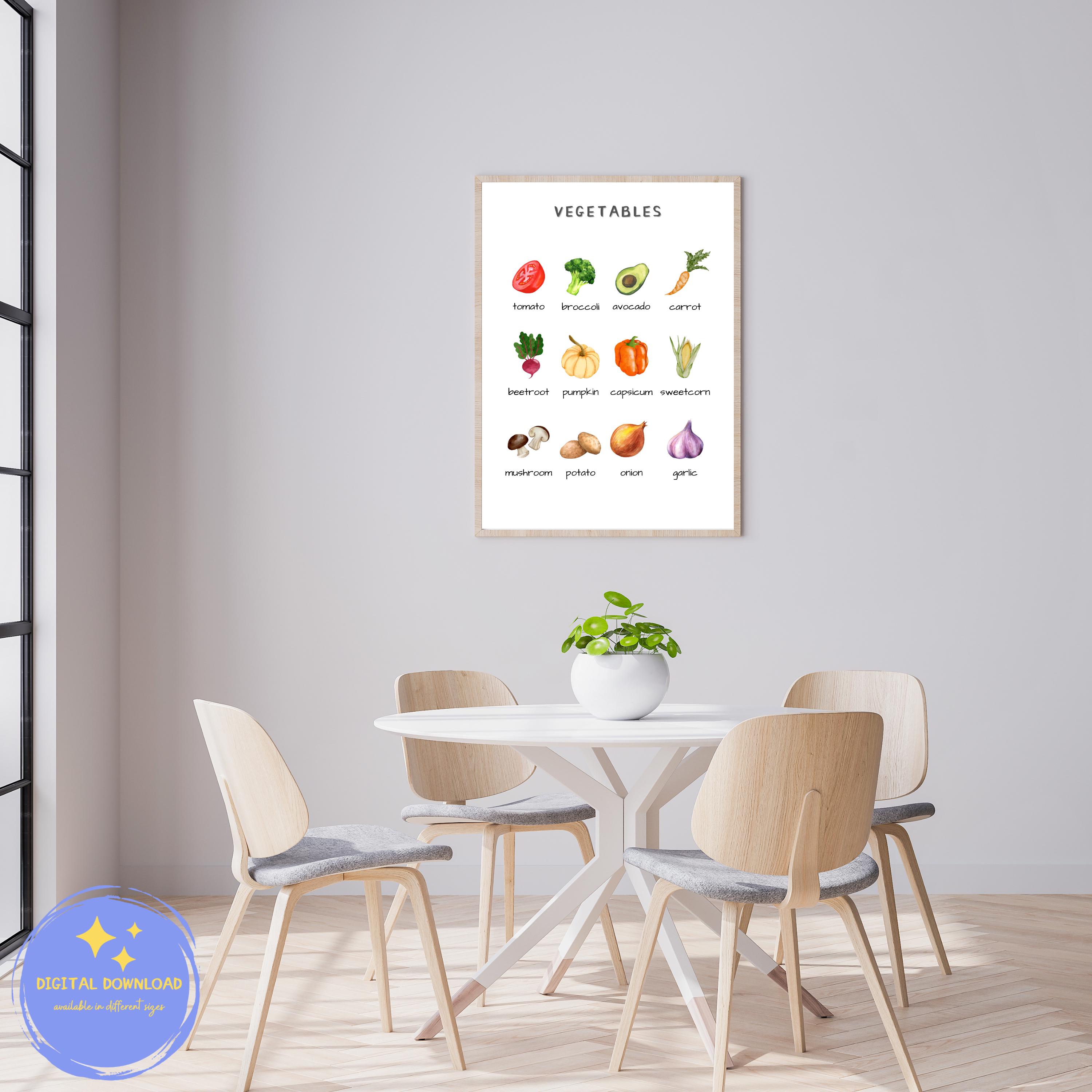 VEGETABLES ENGLISH Instant Download Educational Poster Montessori ...