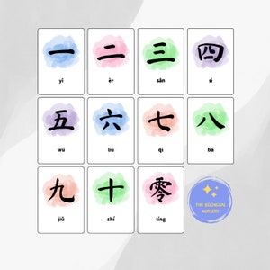 NUMBERS CHINESE Flash Cards Instant Download Educational Montessori ...