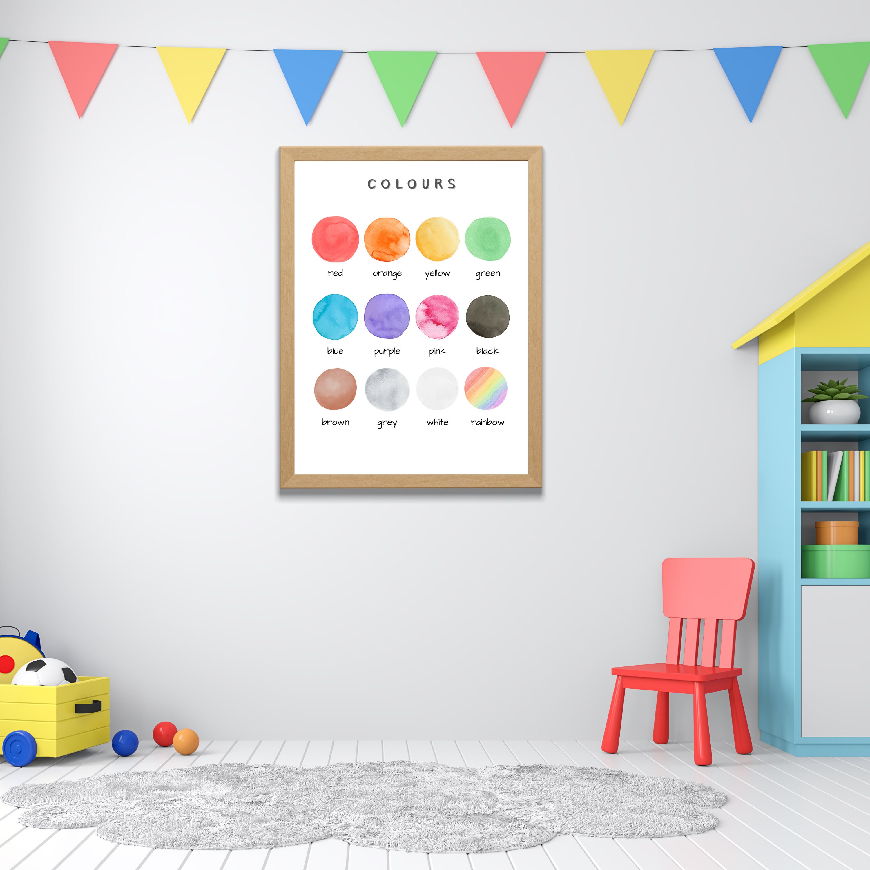 COLORS/COLOURS ENGLISH Instant Download Educational Poster Montessori ...