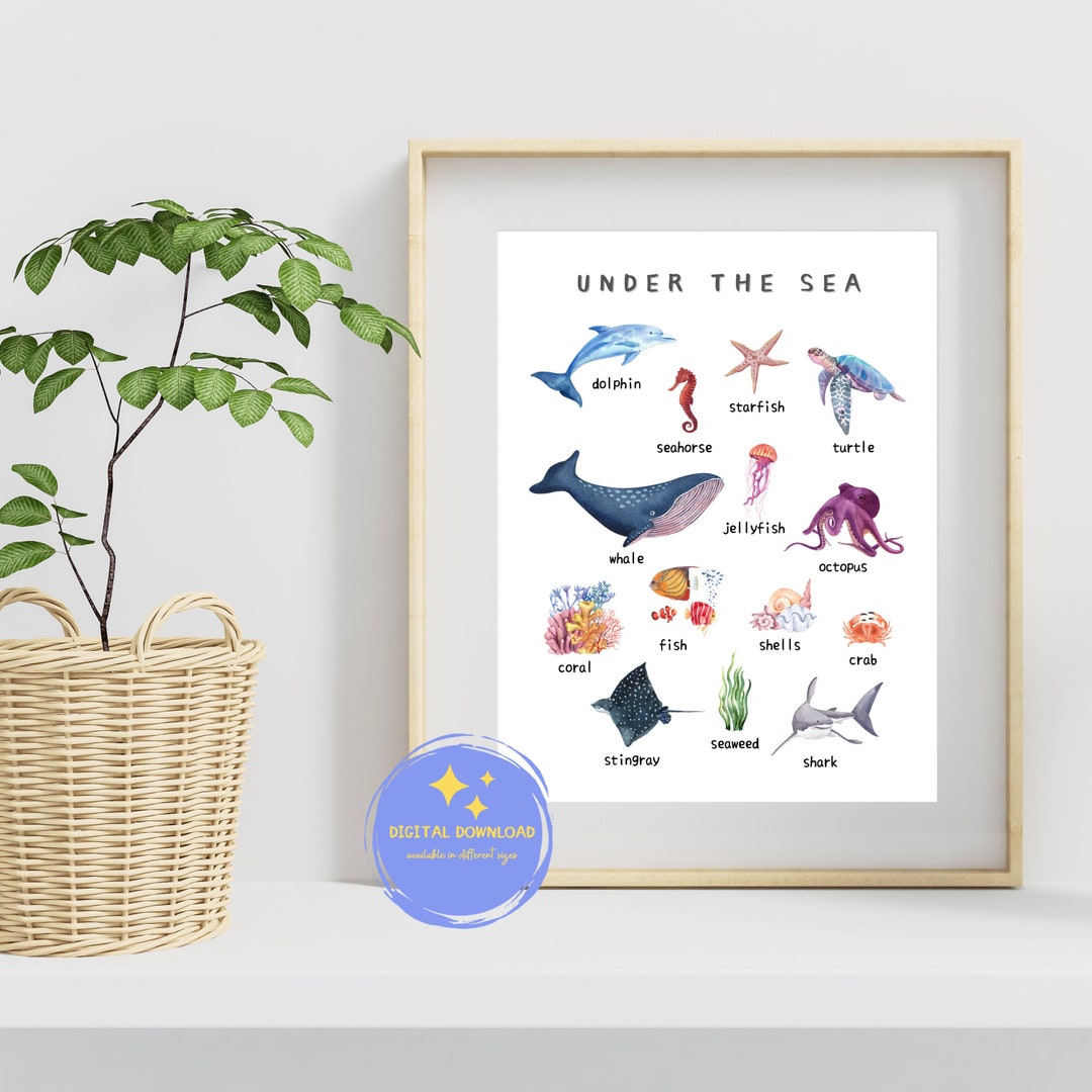 Under the Sea ENGLISH Instant Download Educational Poster Montessori ...