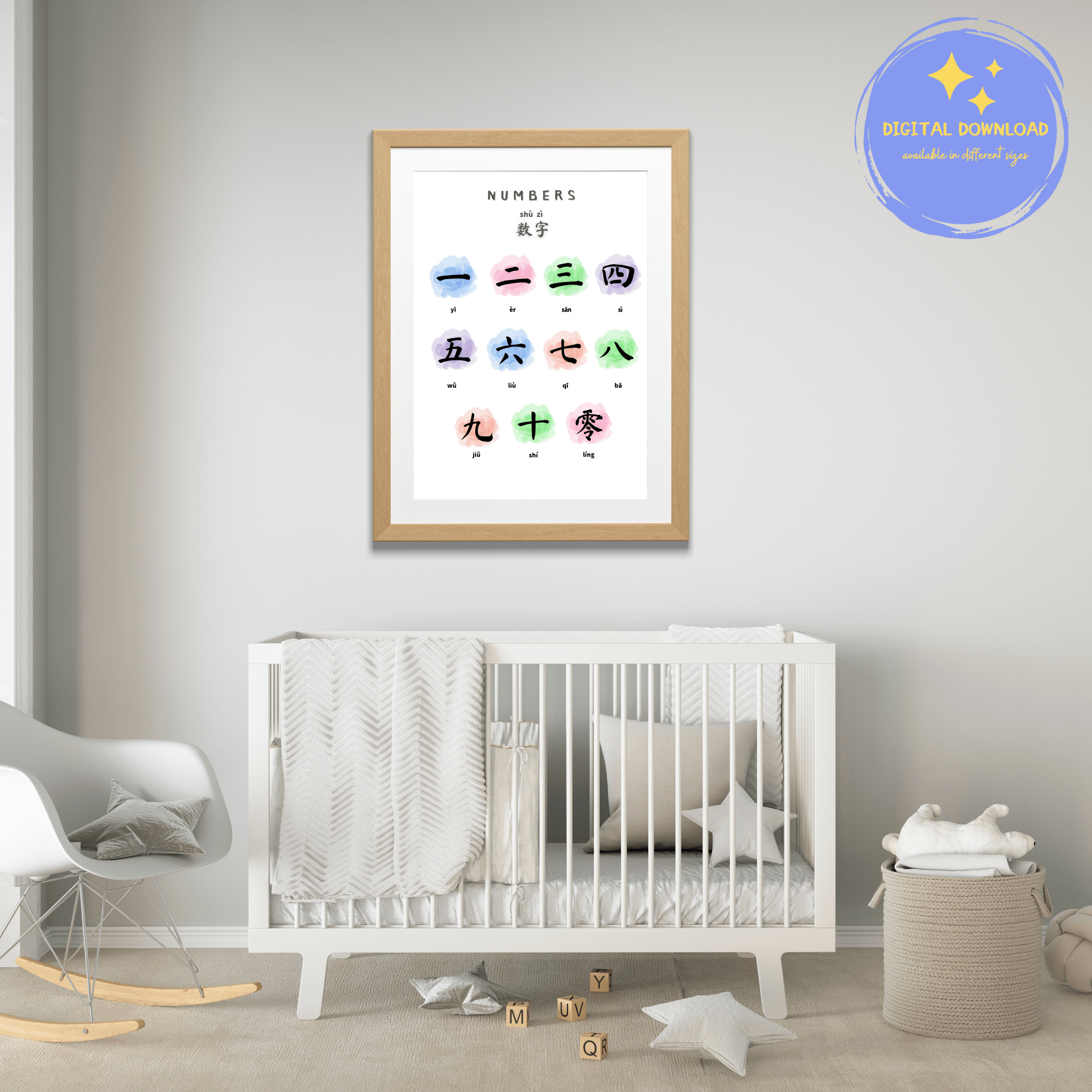 NUMBERS CHINESE Instant Download Educational Poster Montessori Children ...