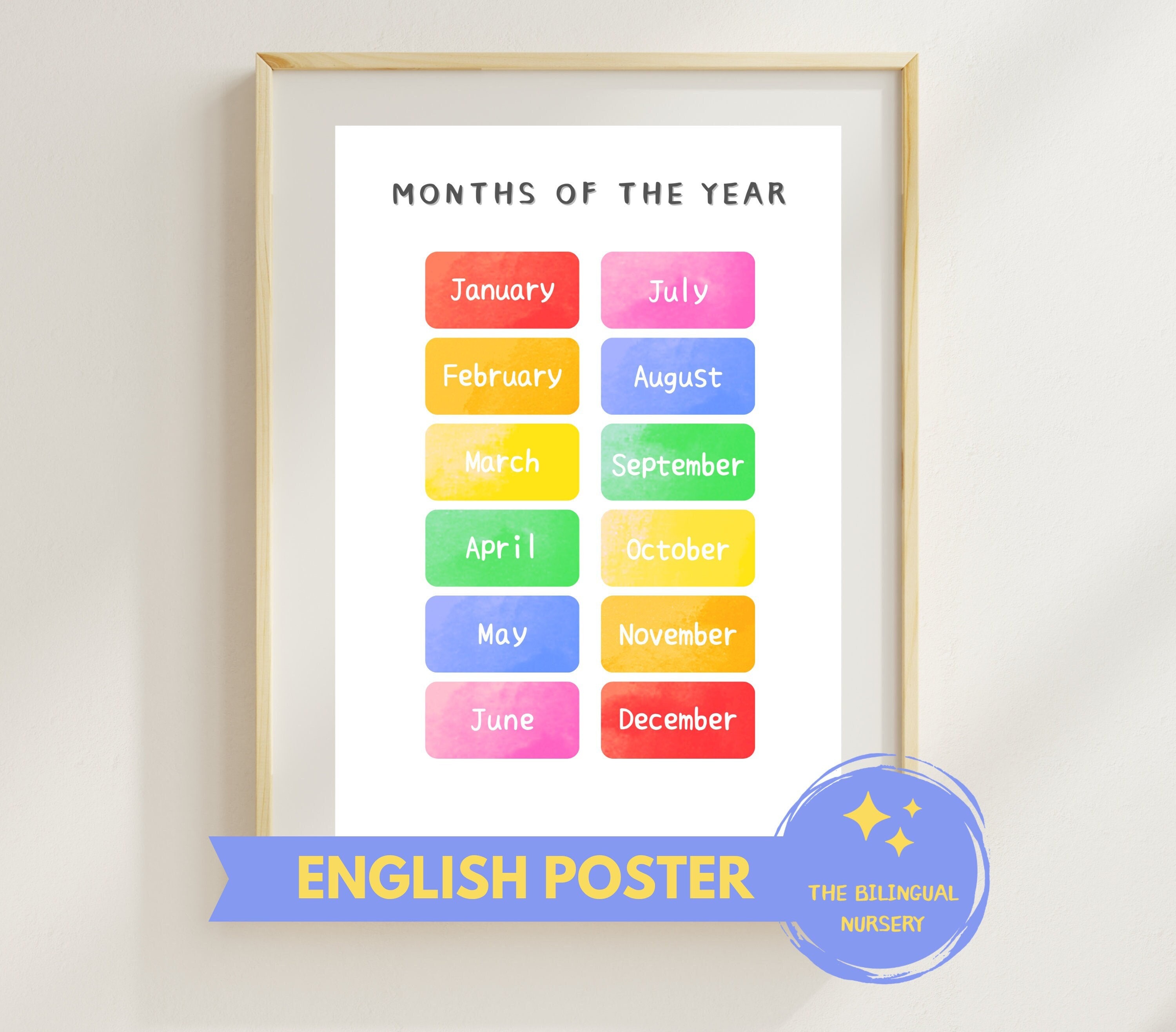 Months Poster Months of the Year Kids Poster Months Colorful - Etsy ...