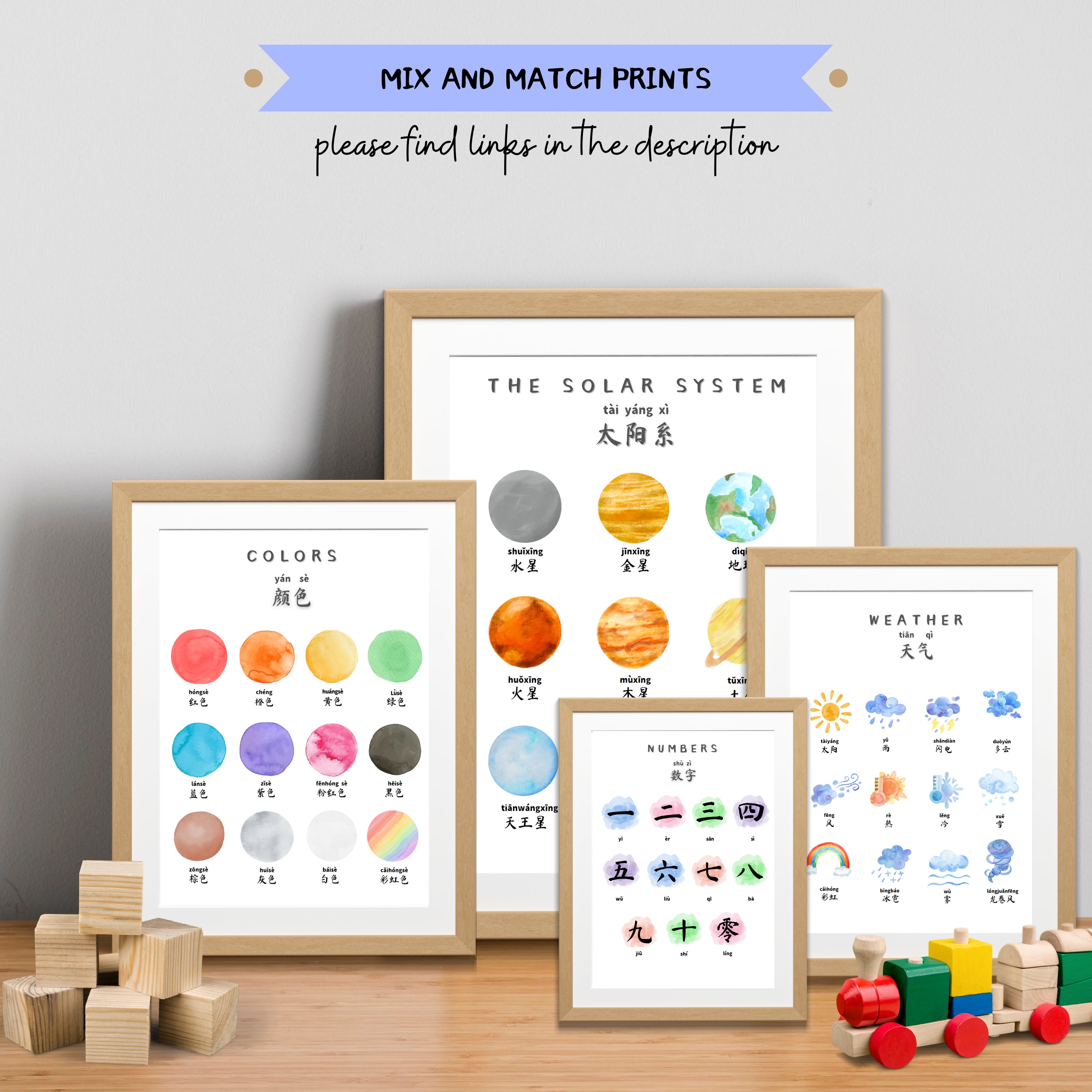 SOLAR SYSTEM CHINESE Instant Download Educational Poster Montessori ...