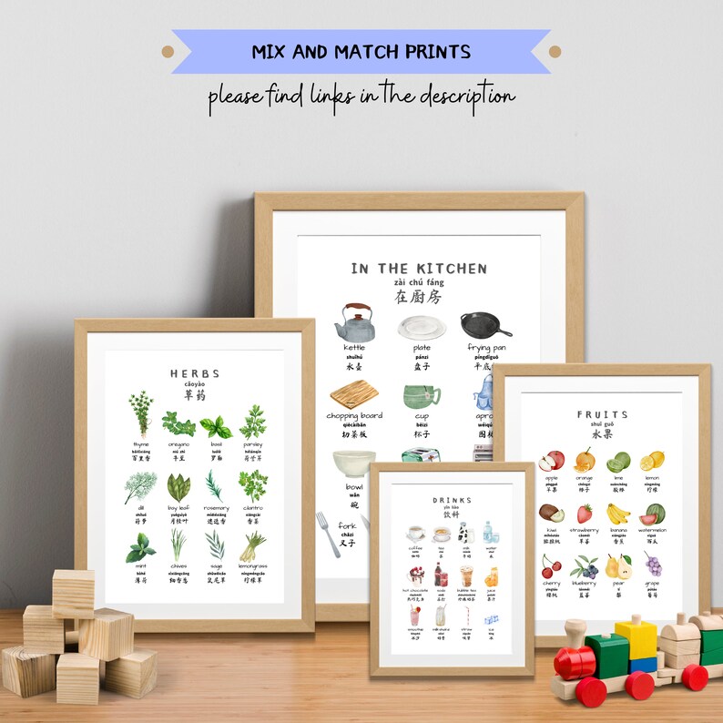 VEGETABLES CHINESE/ENGLISH Instant Download Educational Poster ...
