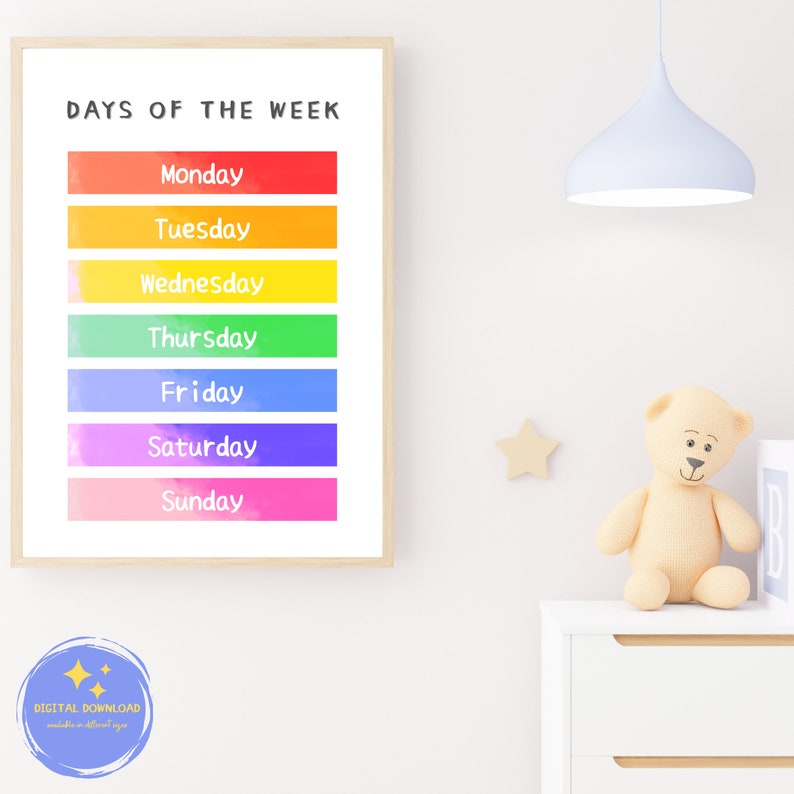 5 Pack Bundle ENGLISH Poster Instant Download Montessori Kids Children ...