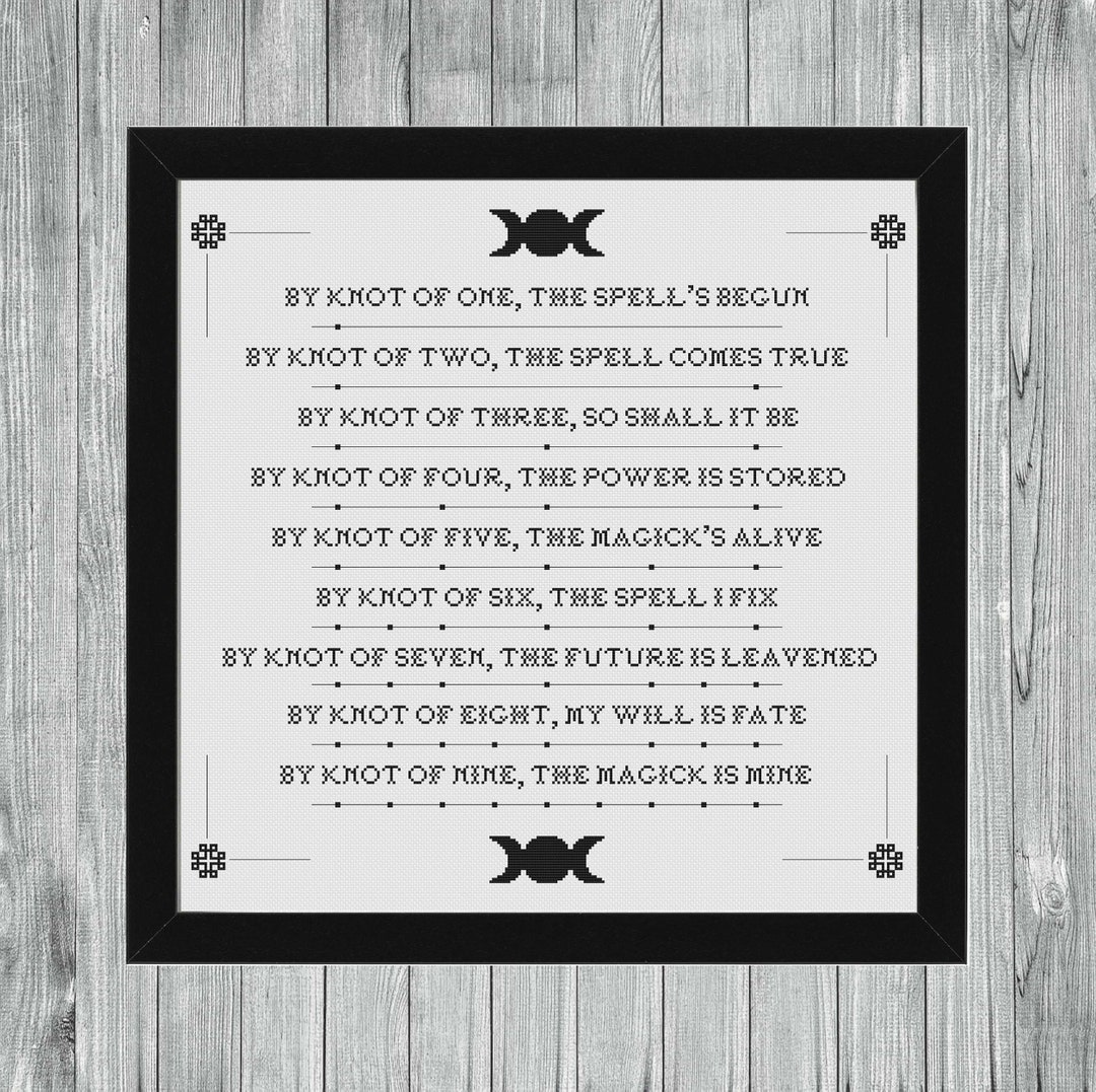 Witch's Ladder Knot Spell Cross Stitch Pattern PDF Download - Etsy