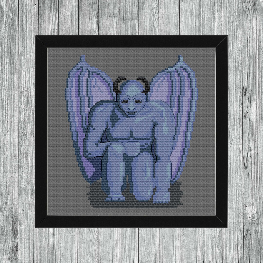 Spooky Halloween Monster Cross Stitch Pattern PDF Gargoyle - Etsy
