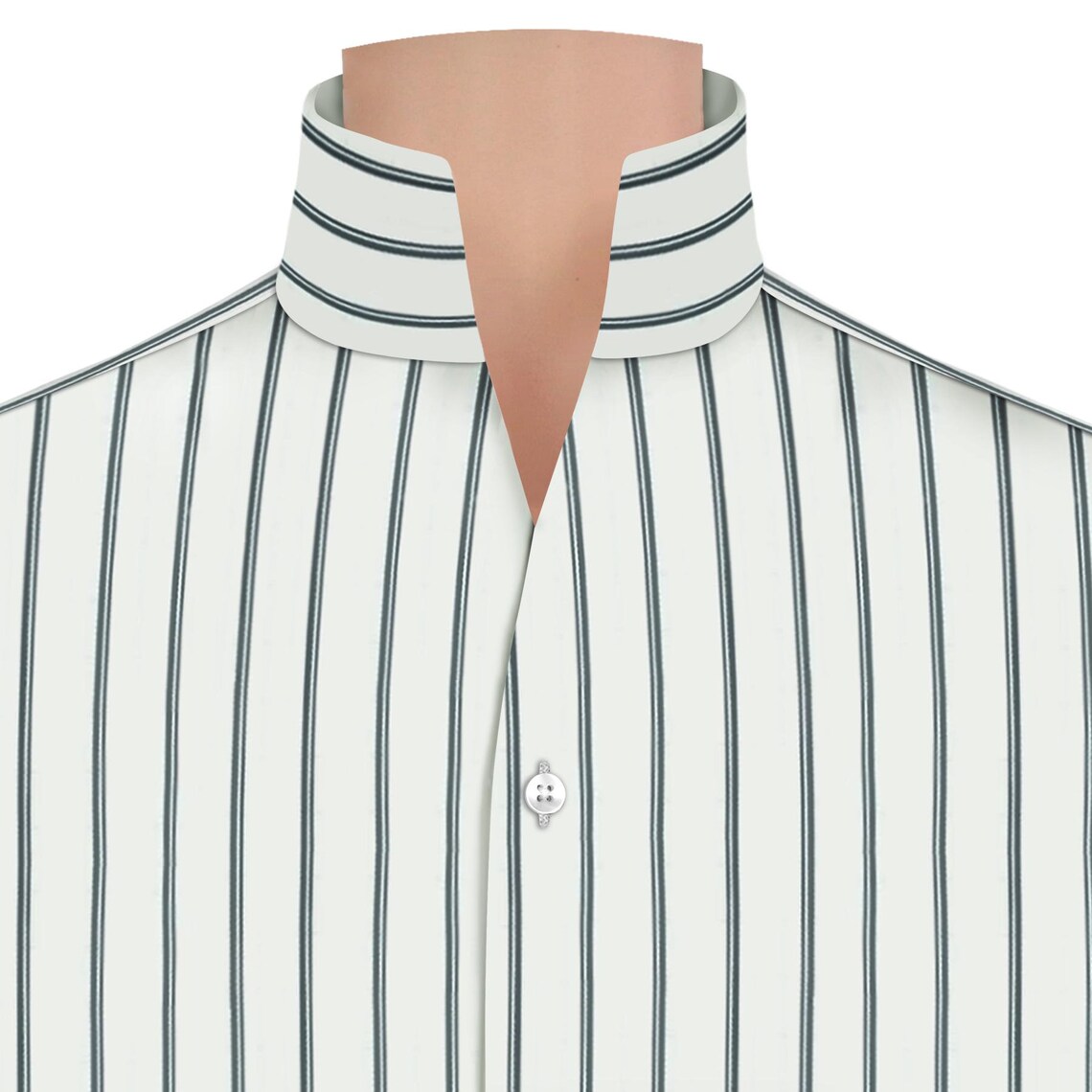 Karl Lagerfeld Style Men's High Collar Shirt Made on Order 100% Cotton ...