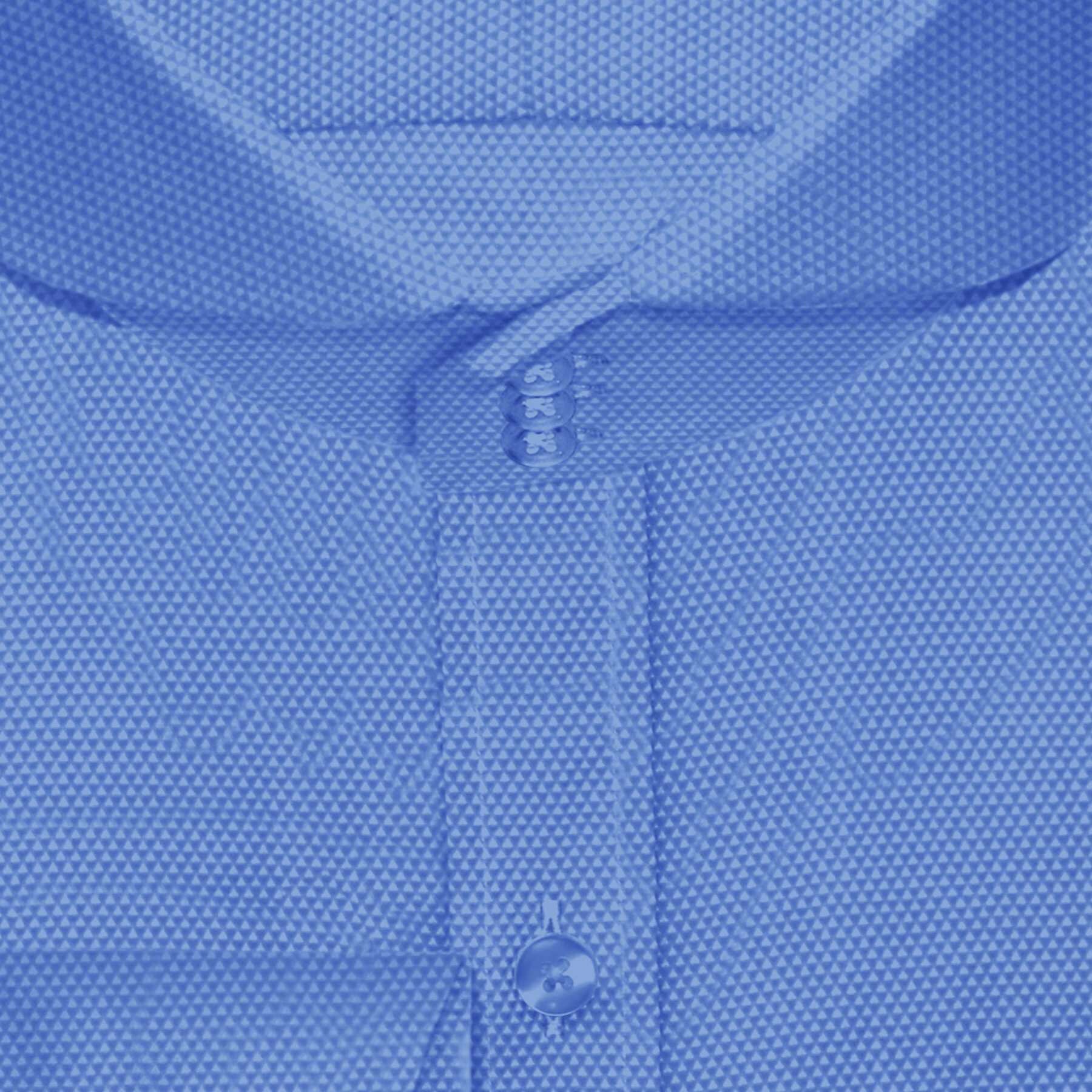 High Neck President Cutaway Collar Lavish Blue Tiny Checks Long Sleeves ...