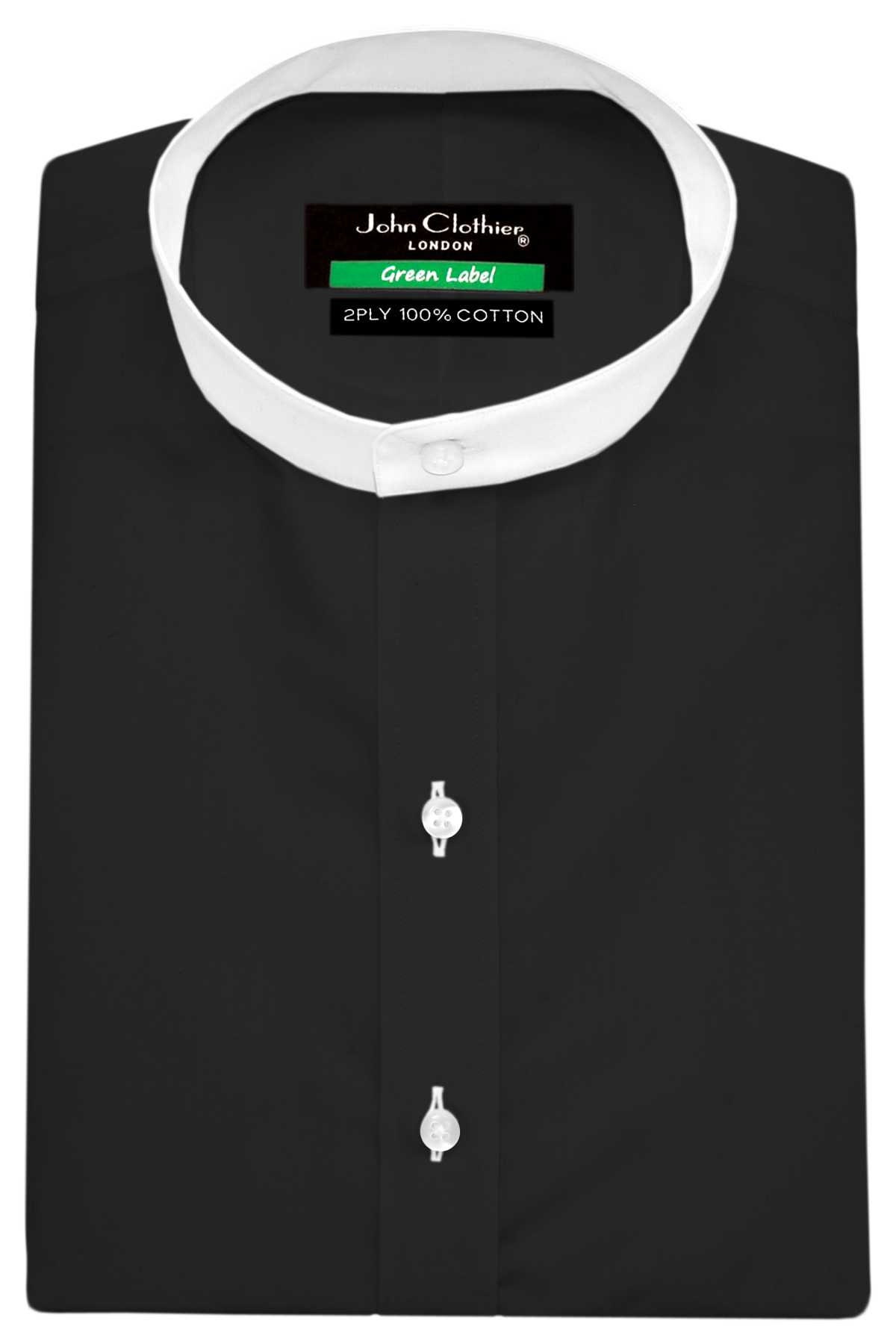 Jet Black Chinese Mandarin Band Collar Plain 100% Cotton Full - Etsy