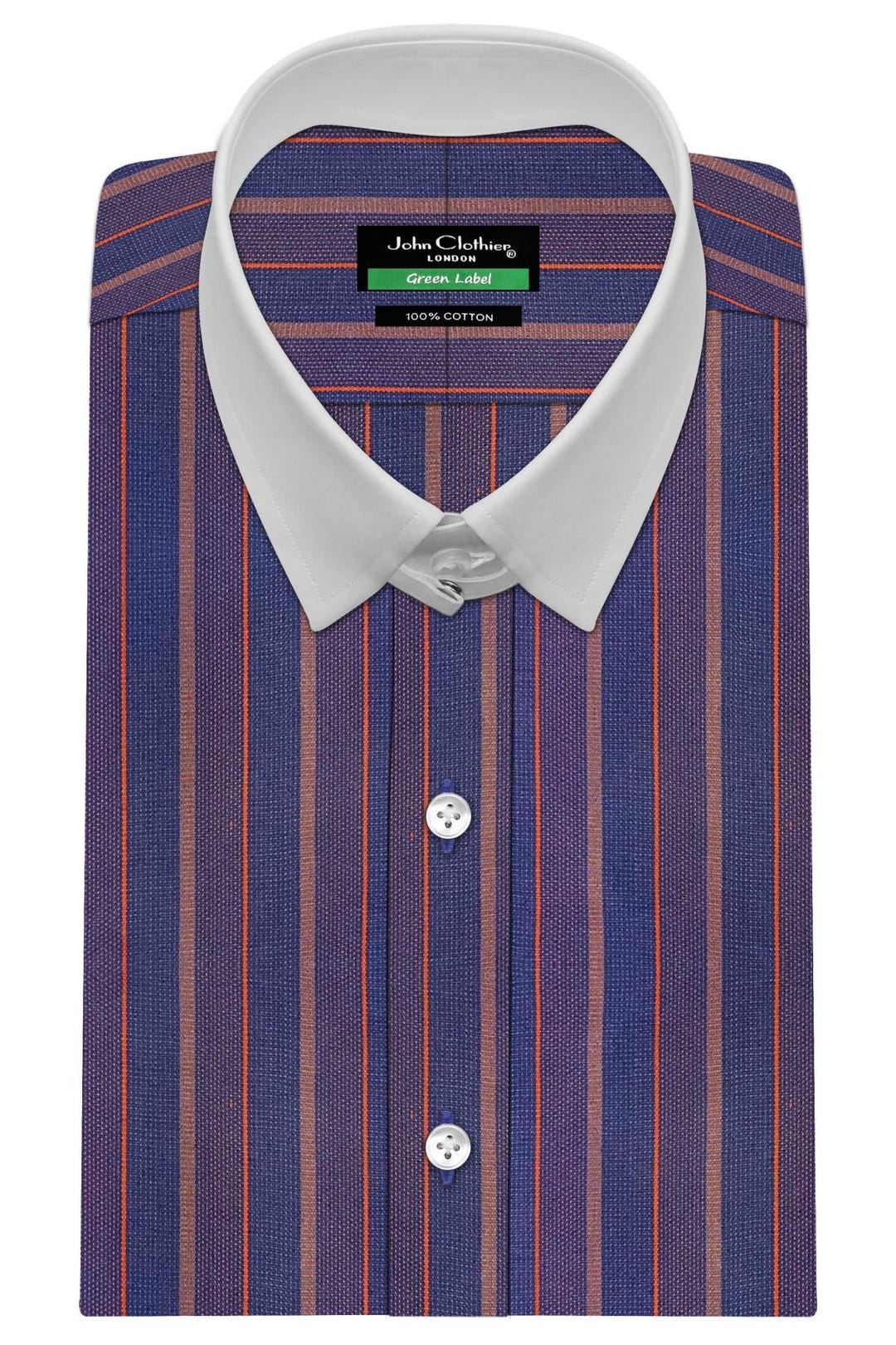 Smart Formal Tab Loop Collar Shirt Men's Custom Made Tailored Fit 100% ...