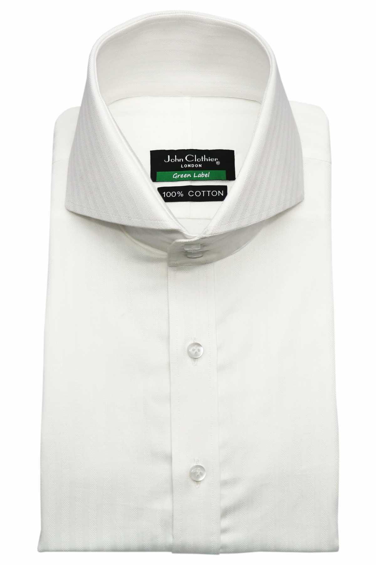 High Neck President Cutaway Collar Grooms White Wedding Shirt Windsor ...