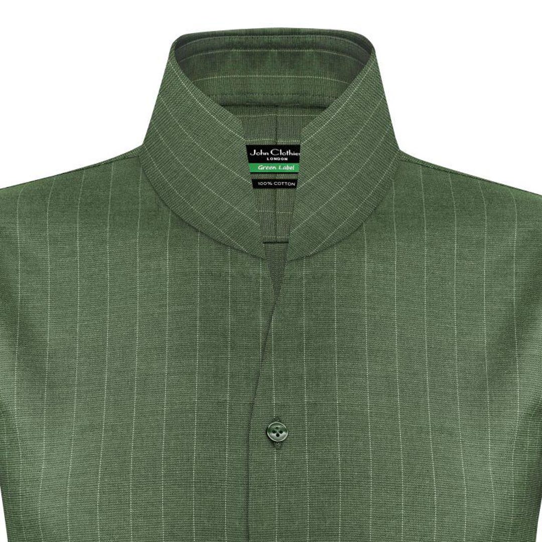 Custom Made Men's Olive Green Chalk Stripes Karl Lagerfeld Celebrity ...