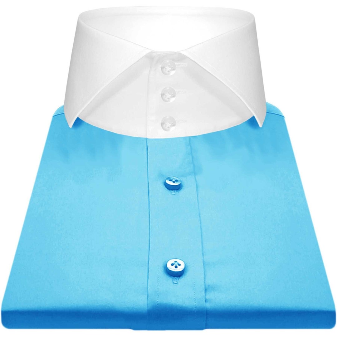 Extreme High Cutaway Collar Shirt 100% Cotton Shirt Italian High Collar ...