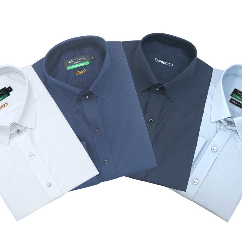 Loop Collar Shirt Snap Tabbed Collar Shirt, Tab Collar Dress Shirt Men ...