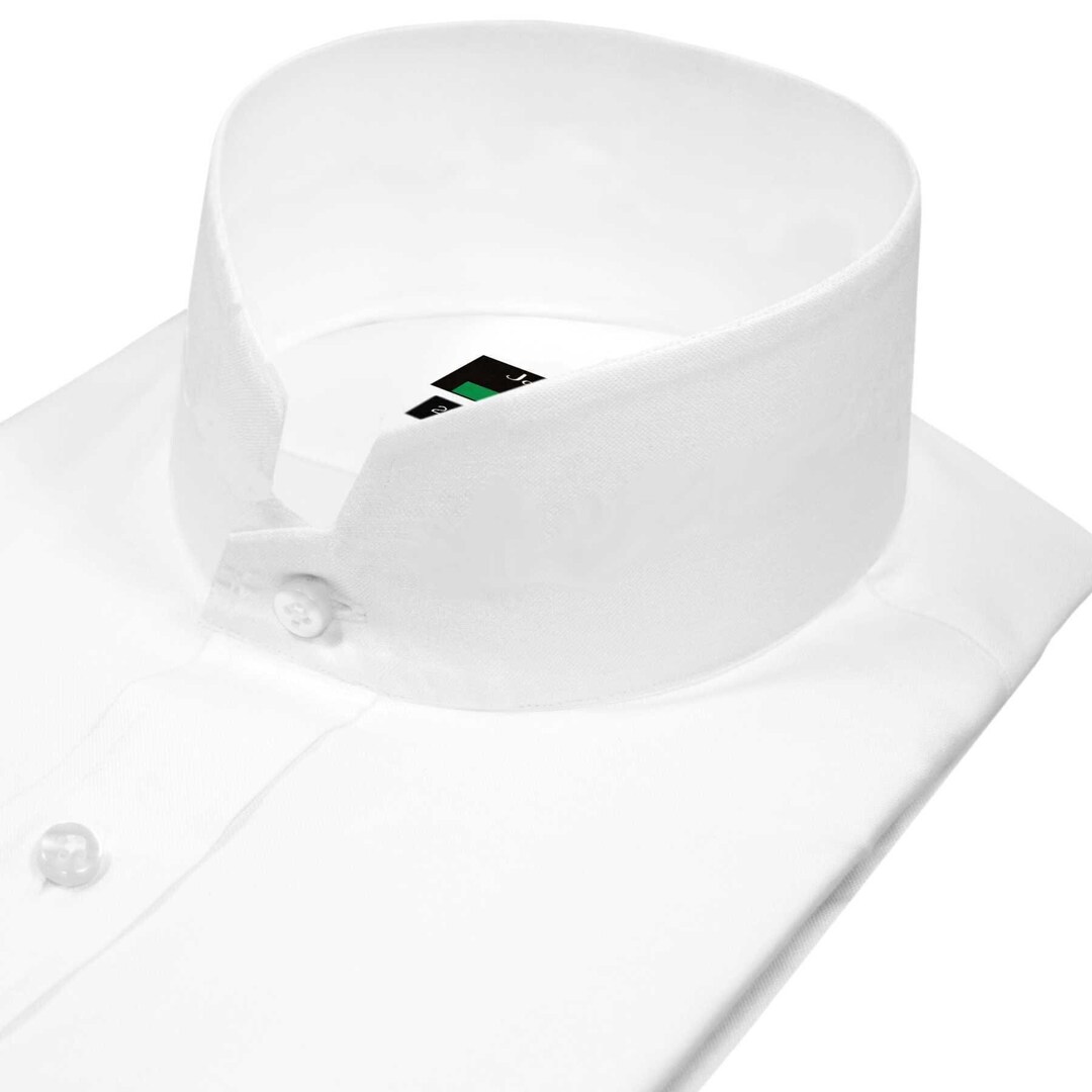 Pure Cotton Plain White Clerical Collar Catholic Dress Shirt Men's ...