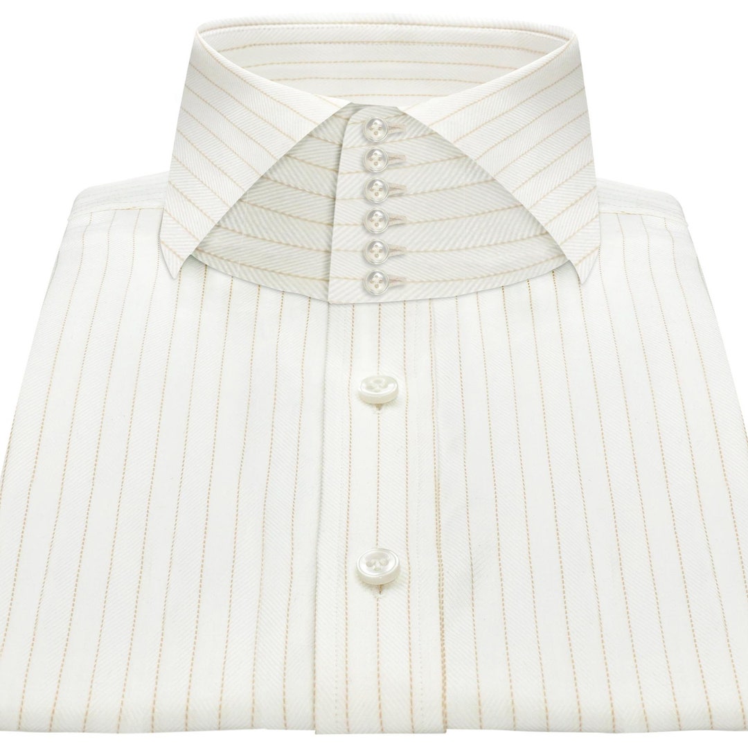 Men's High Extreme Cutaway 6 Buttons on Collar 100% Cotton Shirt ...
