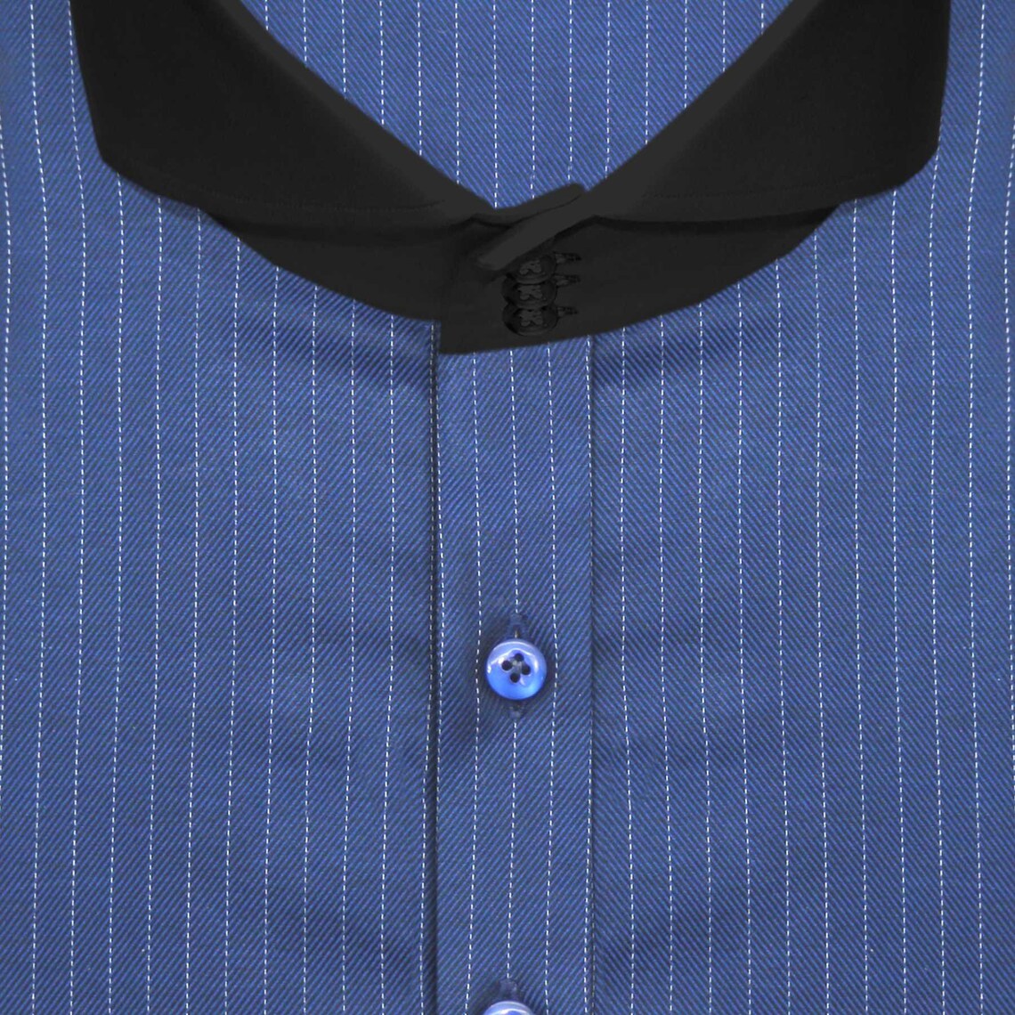 Londoner Collar Extreme Cutaway Collar Tall Neck Navy Blue & White ...