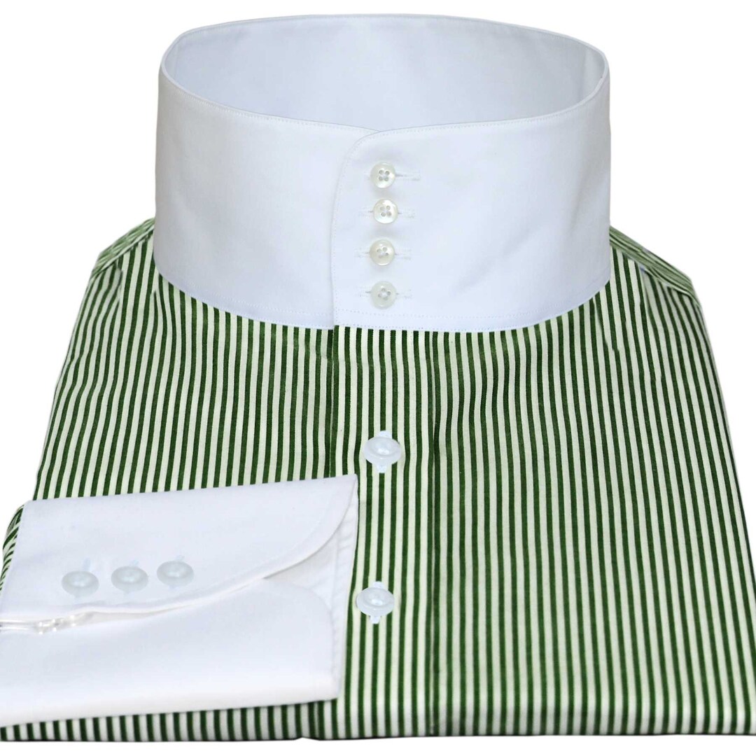 China Mandarin Collar High Banded Asian Mao Collar Grandad Shirt Dark ...