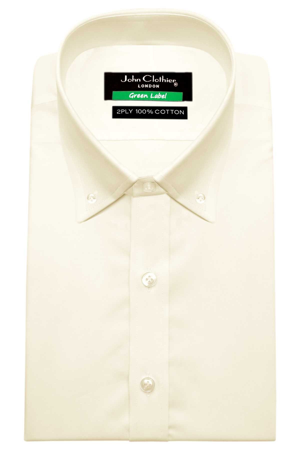 Polo Kent Collar Shirt Cream Beige Button Down Collar Dress Shirt Men's ...