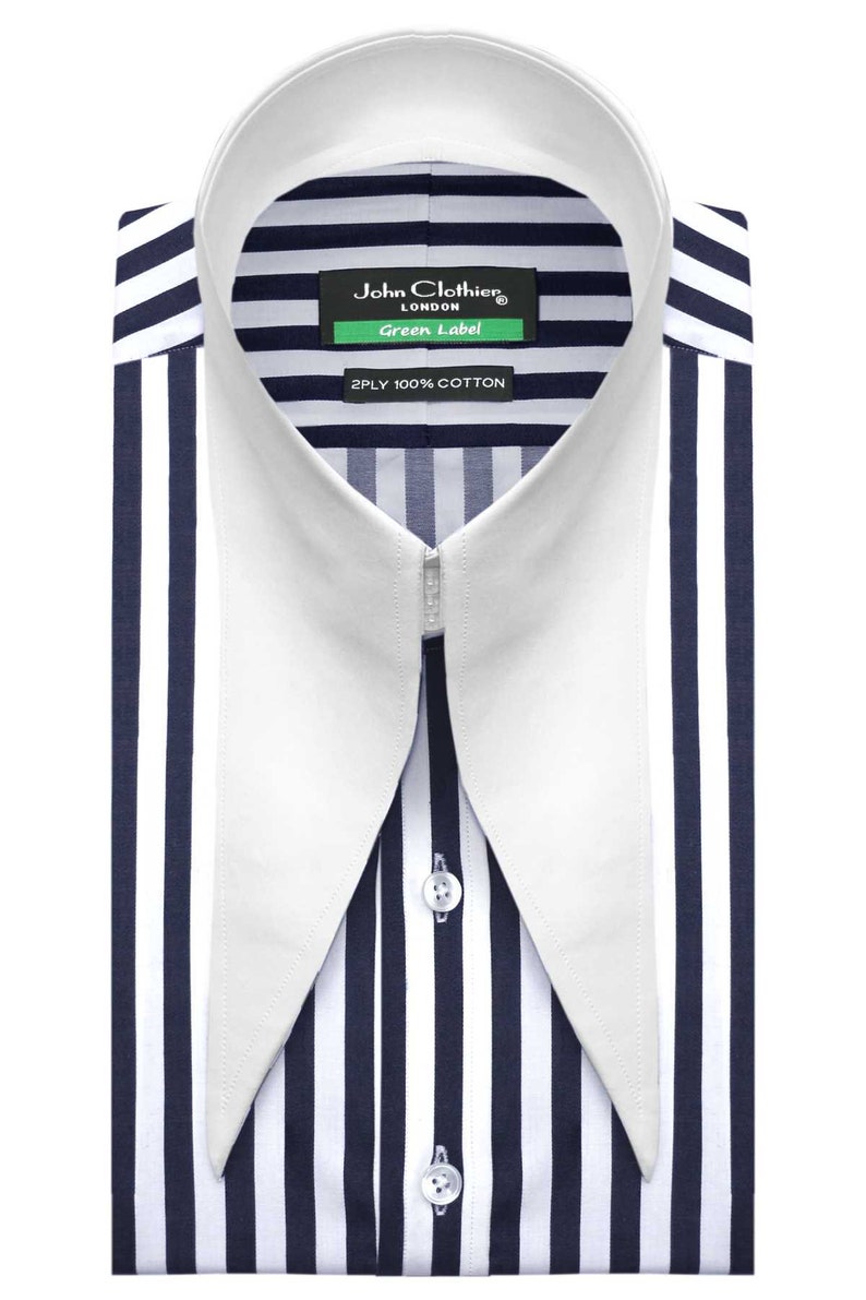 Vintage Extreme Long Spear Point Collar Shirt Exaggerated Point Collar ...