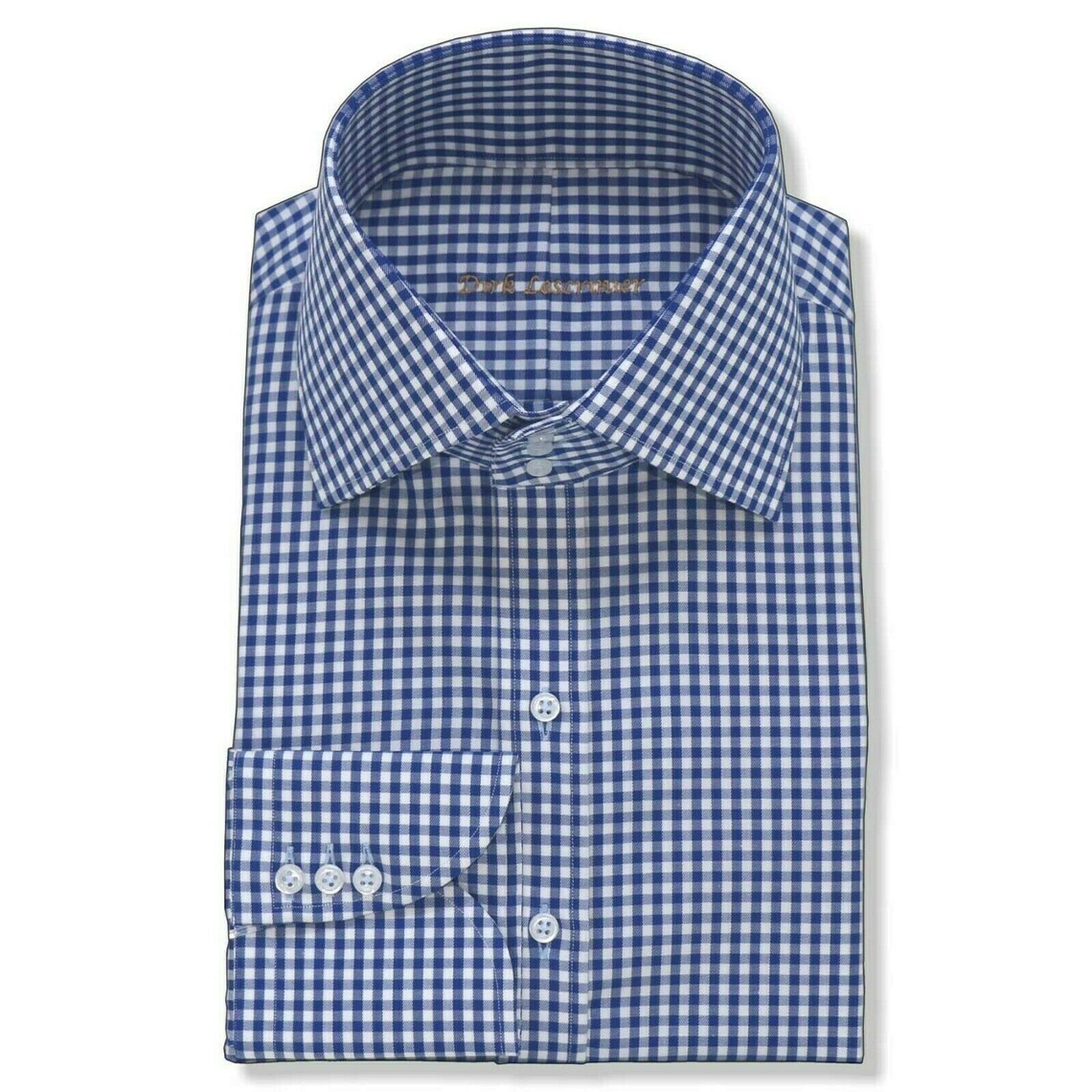 Vintage Edwardian Large Collar High Spread Collar Blue & White Gingham ...