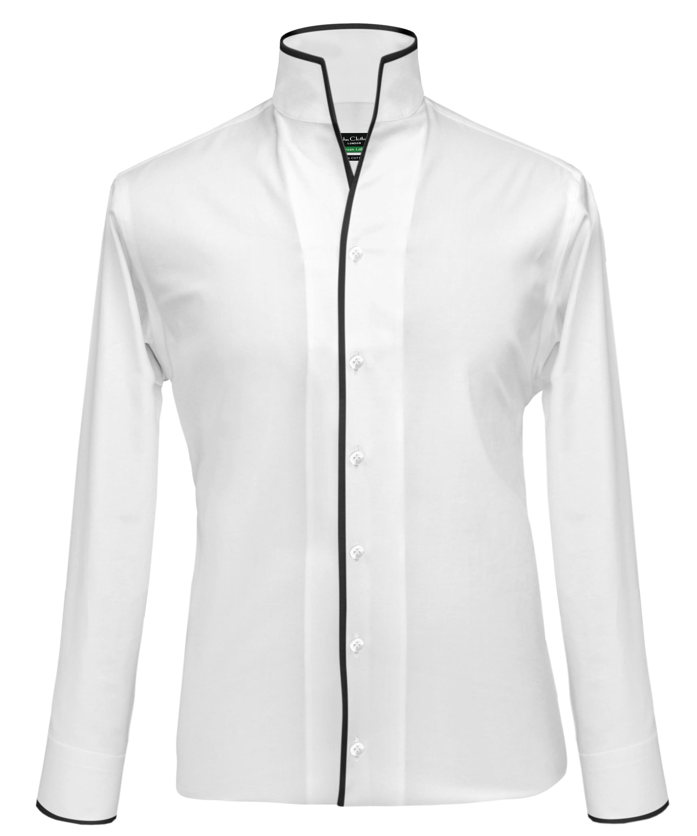 High Open V Collar Shirt White Buttonless Collar Wedding Dress Shirt ...