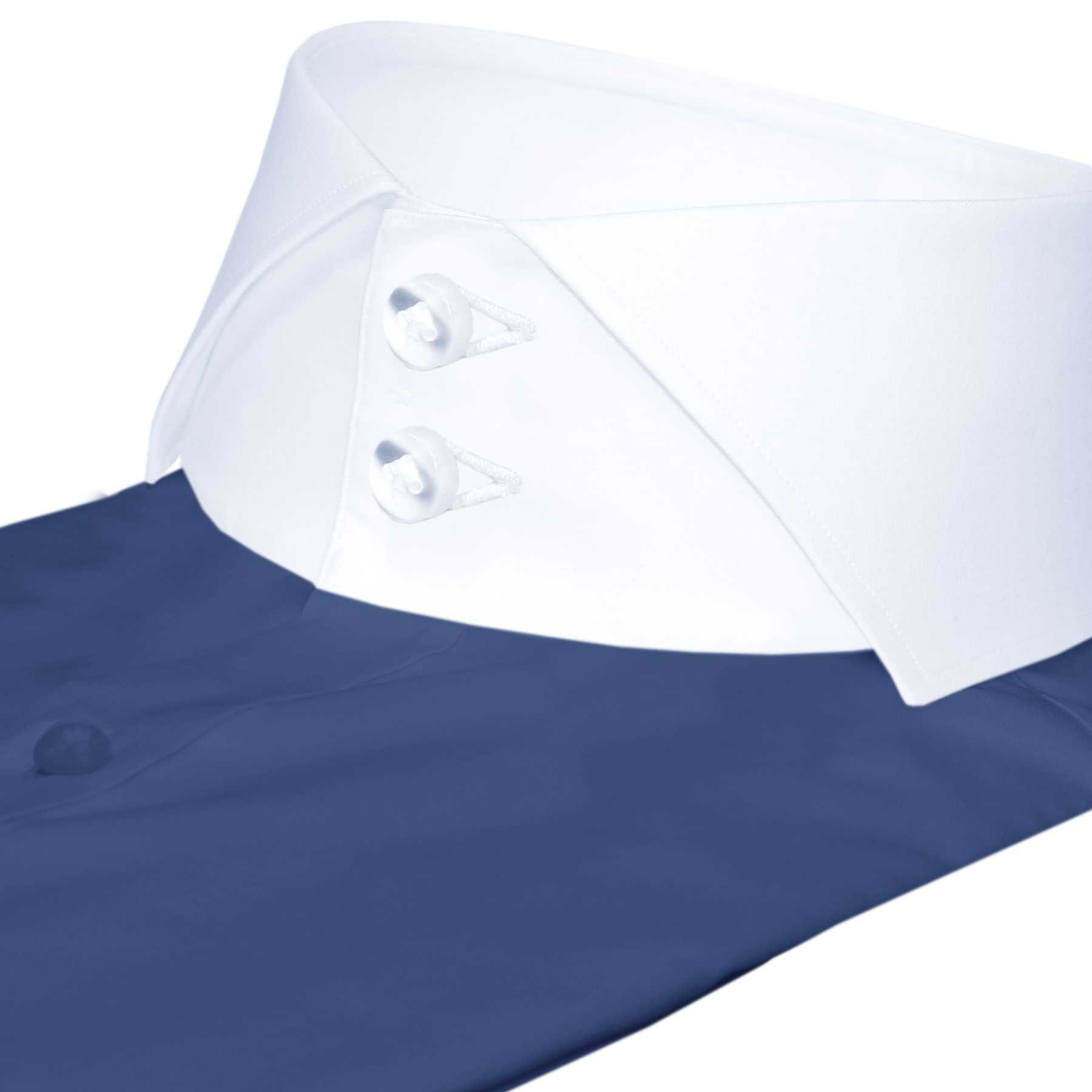 Navy Blue President Full Cutaway Collar Long Sleeves Work Formal Dress ...
