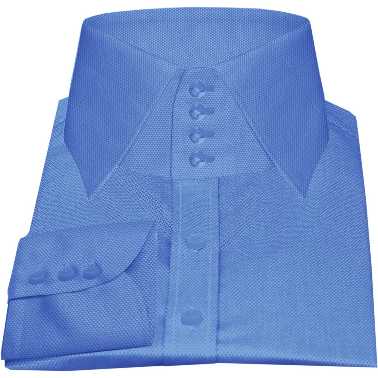 Wide Collar Shirt Lavish Blue Oxford Texture Formal Dress Shirt Large ...