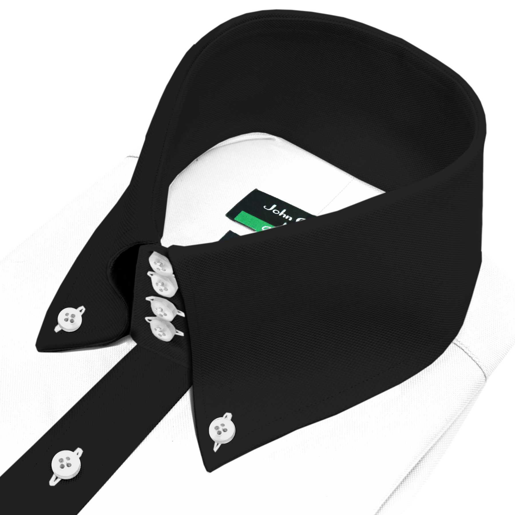 Button Down High Collar Shirt, White Men Cotton Dress Shirt 3high 4 ...