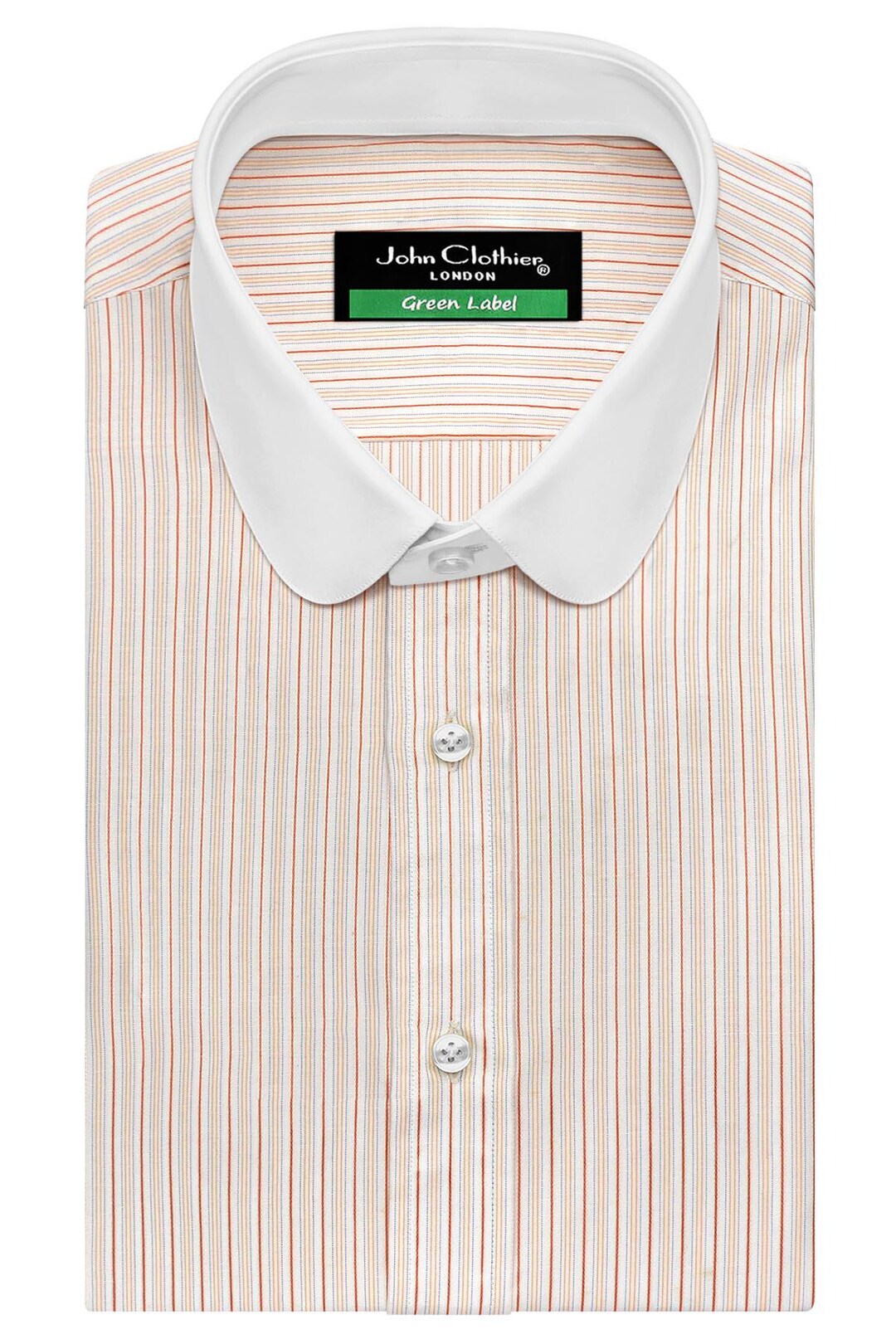 Round Edwardian Collar Men’s Shirt Rich Cotton White Collar Cuff ...