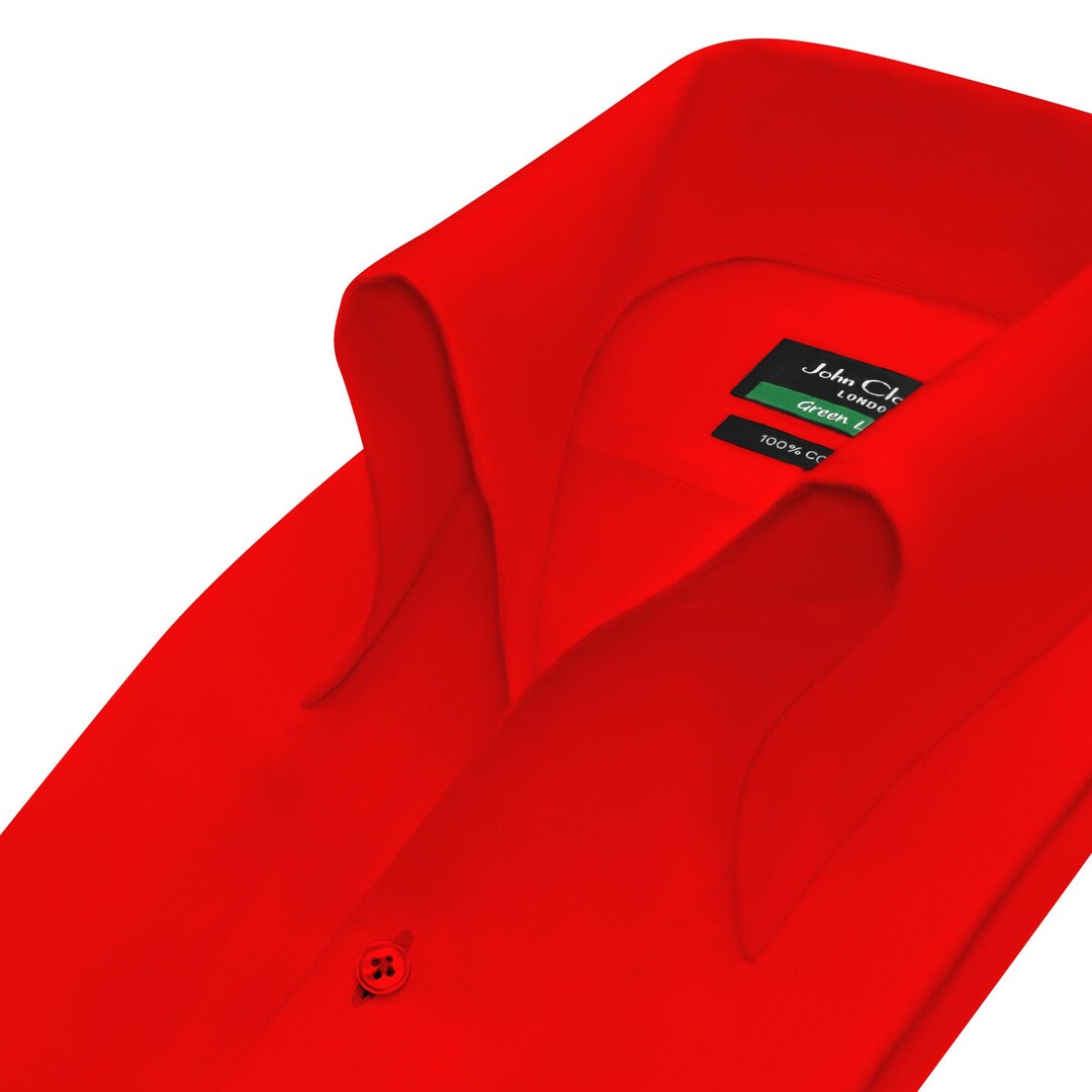 Red High Bow Collar Shirt, 100% Giza Cotton Dress Shirt - Etsy