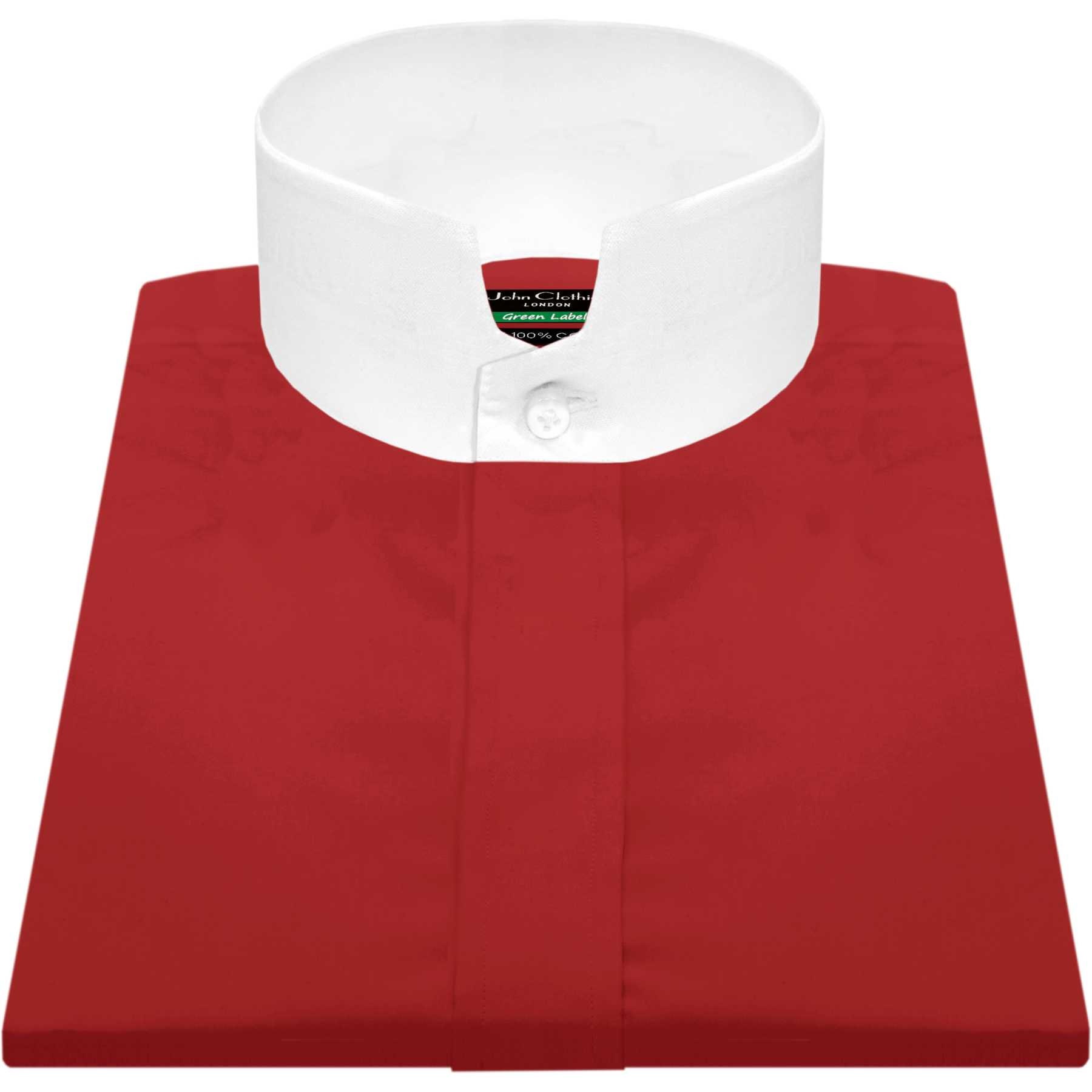 Clerical Shirt Pure Cotton Red Dress Shirt Men's Imperial High Collar ...
