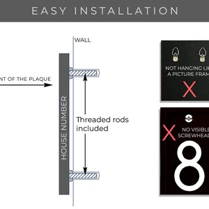 House Number Sign Address Plaque House Number Sign Vertical Number Sign ...