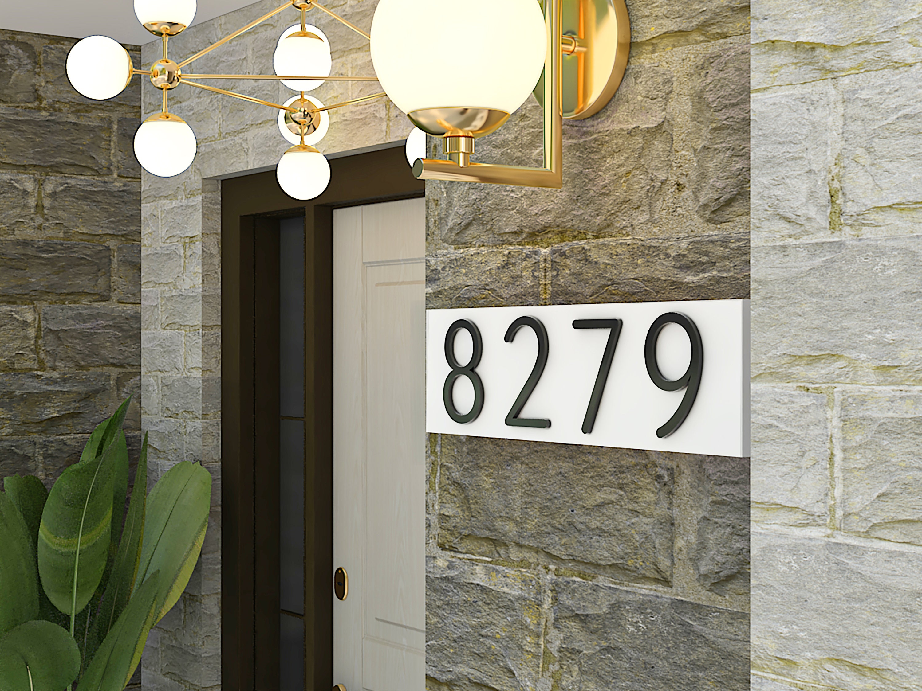 House Number Sign Address Plaque House Number Sign Horizontal Number ...