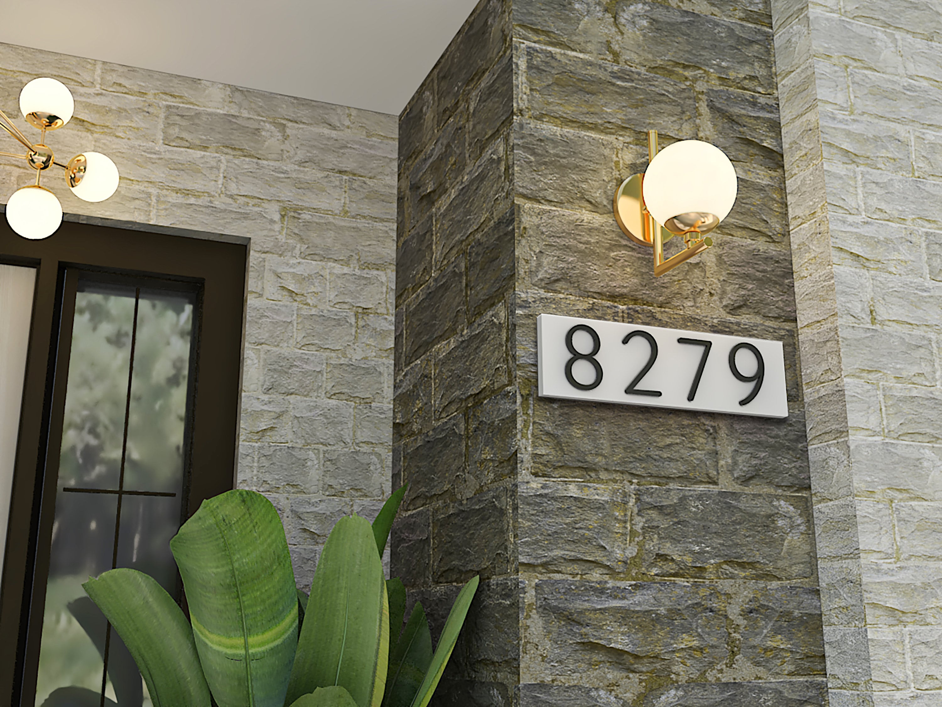 House Number Sign Address Plaque House Number Sign Horizontal Number ...