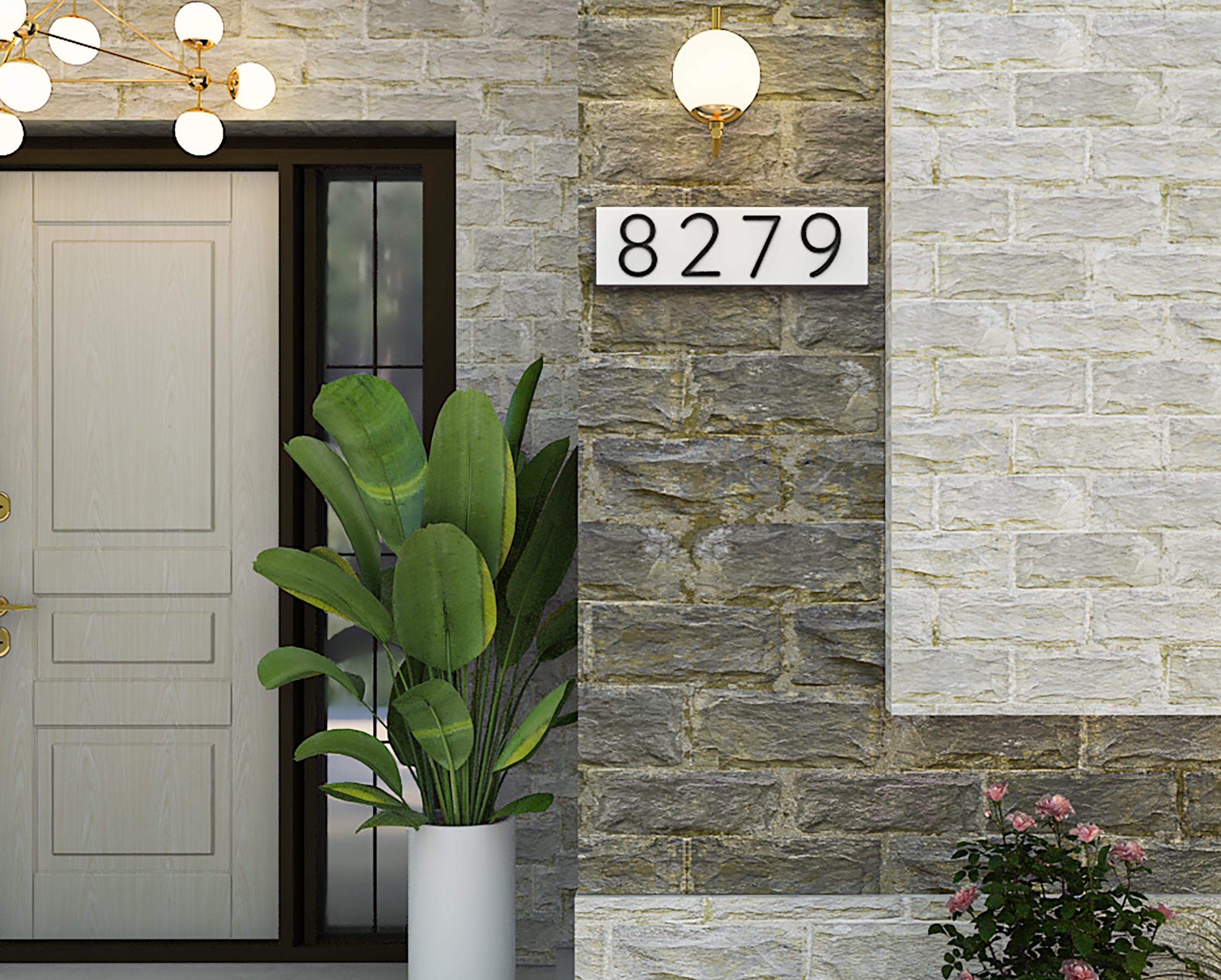 House Number Sign Address Plaque House Number Sign Horizontal Number ...