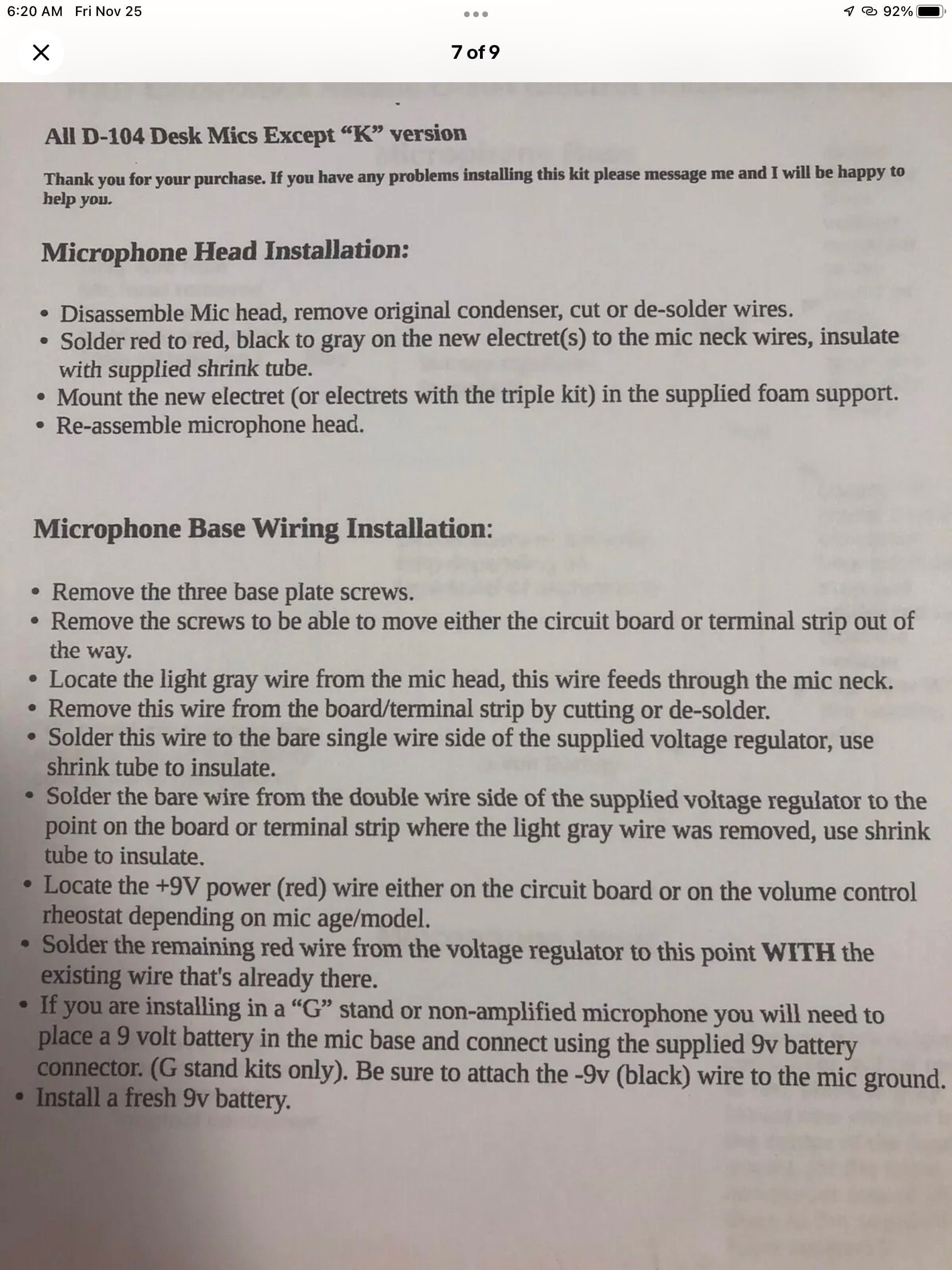 Astatic D-104 Microphone Triple Electret Upgrade Kit - Etsy