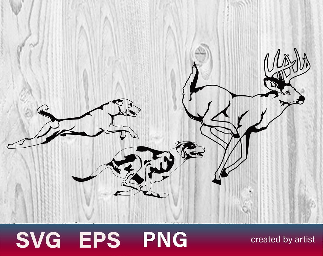 Hounds Running Deer Svg Hunting Dog Svg Season Hunting Svg - Etsy