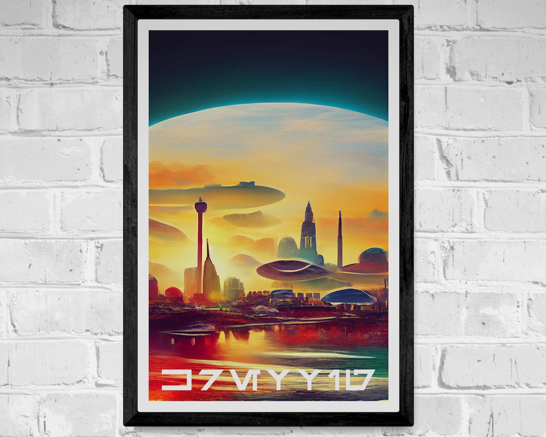 Alien Planet Poster, Alien Décor, Space Planet Travel Poster, Planet ...